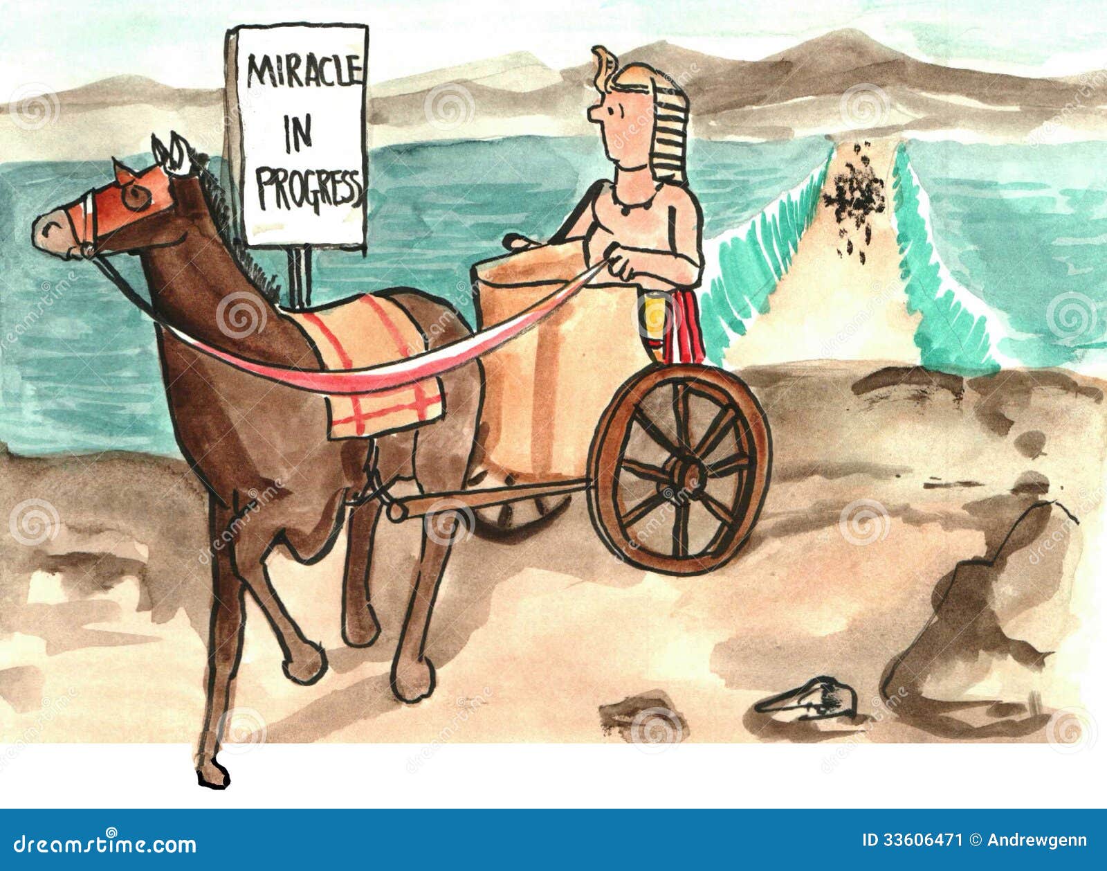 Horse Says Neigh. Hand Drawn Vector Illustration With Lettering In ...