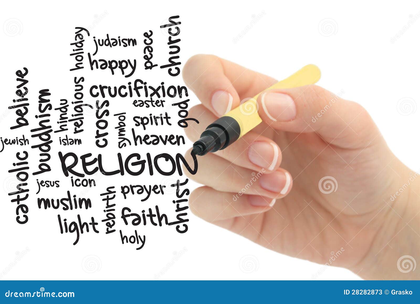 Religion word cloud stock image. Image of concept, follow - 28282873