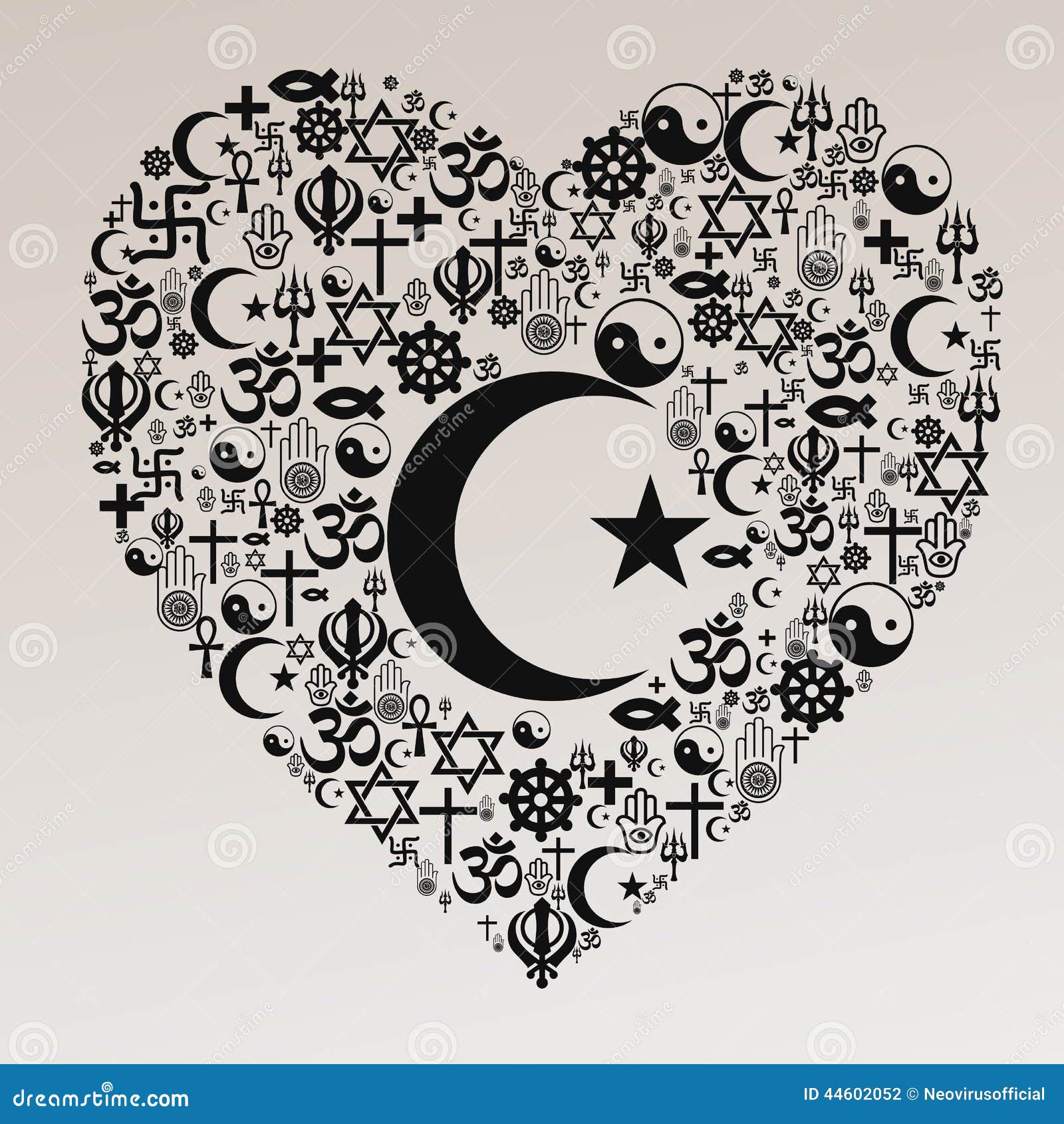 Religions Heart Shape - Islam Stock Illustration - Illustration of ...