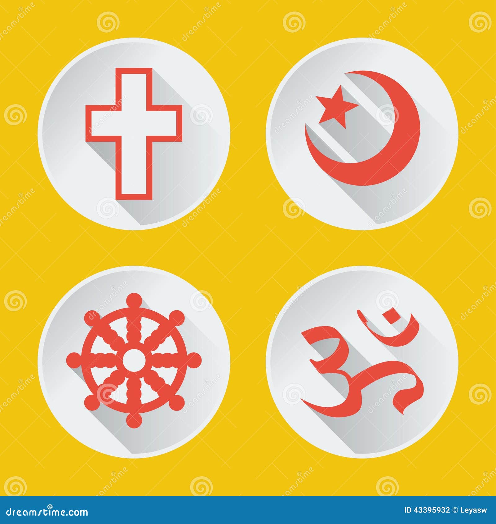 Religions of the World Icons Flat Part 1 Stock Vector - Illustration of ...