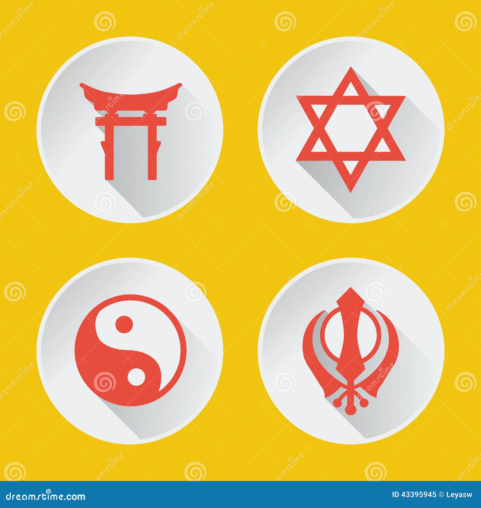 Religions of the World Icons Flat Part 2 Stock Vector - Illustration of ...
