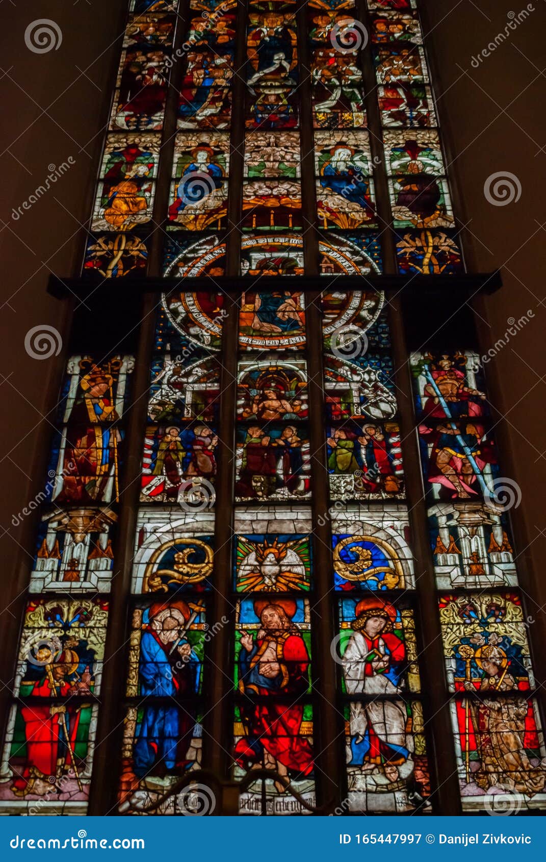 Religious Artwork on Church Window Stock Image - Image of colorful ...