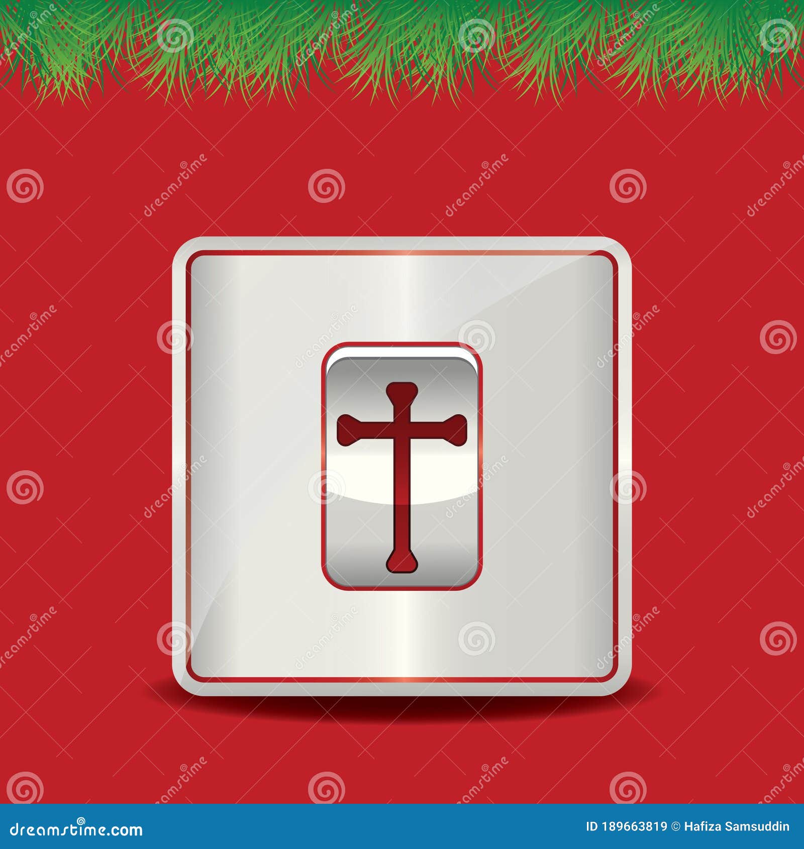 Religious Cross Button. Vector Illustration Decorative Design Stock ...
