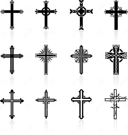 Religious Cross Design Collection Stock Vector - Illustration of christ ...