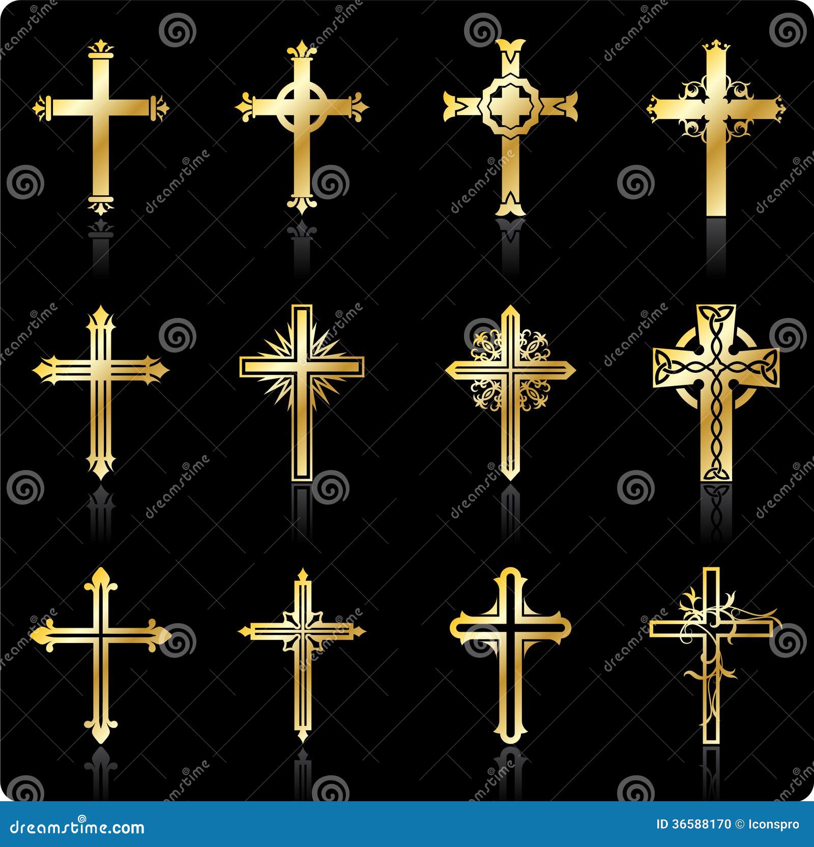 Religious Cross Design Collection Stock Illustration - Illustration of ...