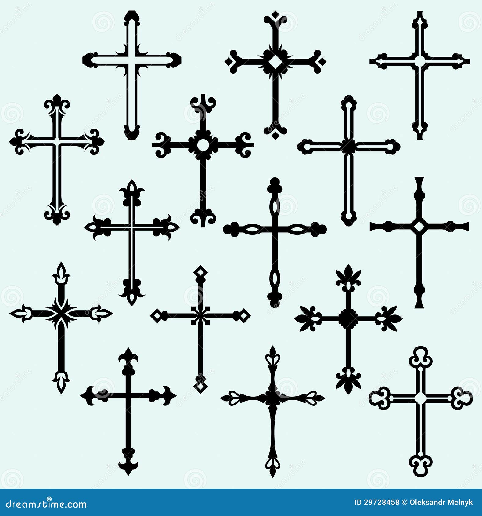 Religious Cross Design Collection Stock Vector - Illustration of divine ...