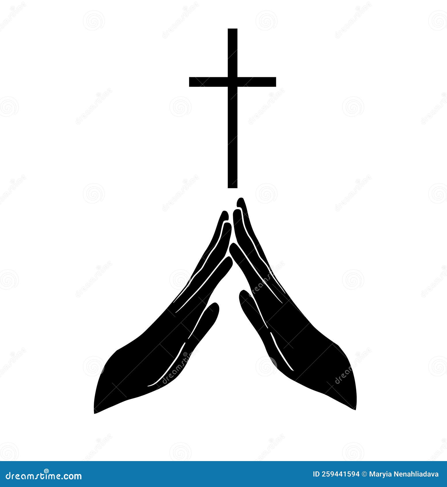 Religious Cross in Hand. Vector Illustration Stock Vector ...