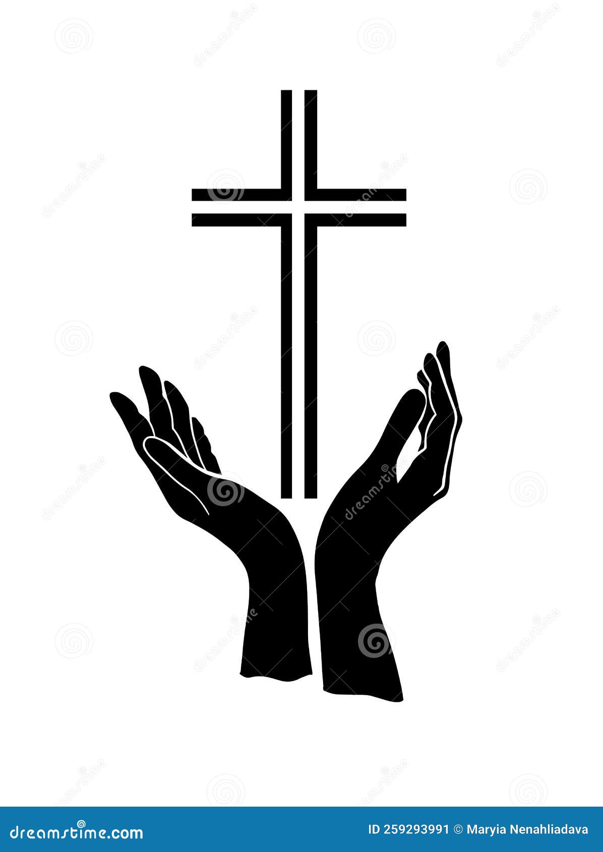 Religious Cross in Hand. Vector Illustration Stock Vector ...