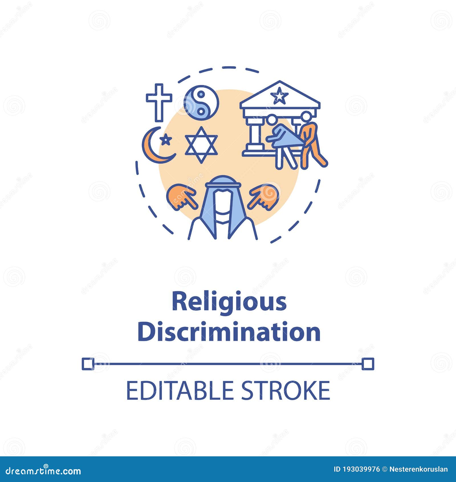 Religious Discrimination Concept Icon Stock Vector - Illustration of ...