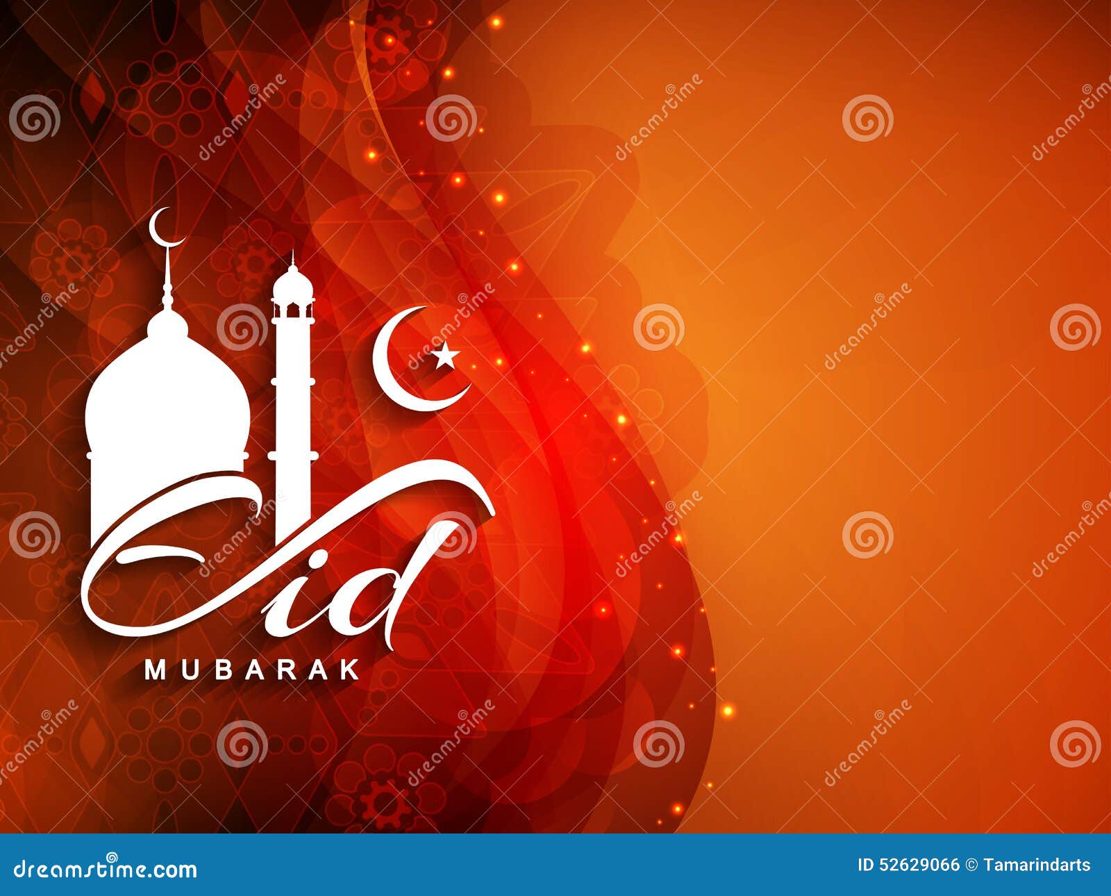 Religious Eid Mubarak Card Design. Stock Vector - Illustration of ...
