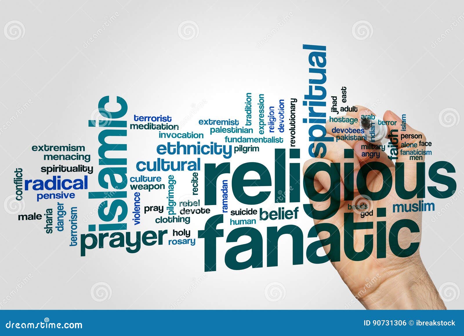Religious Fanatic Word Cloud Stock Photo - Image of beads, invocation ...