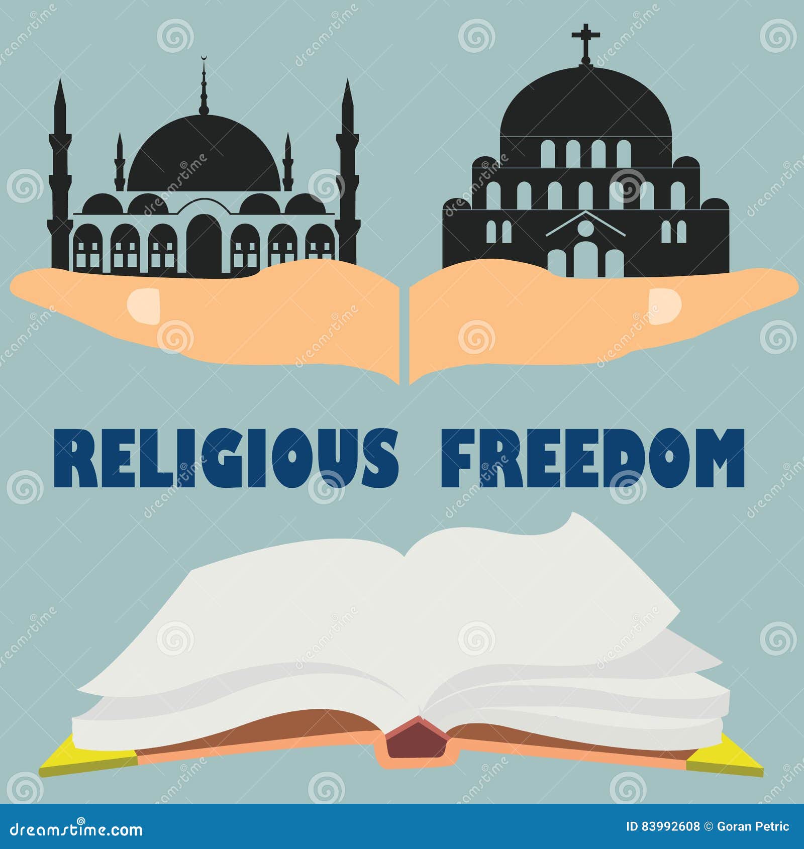 Religious Freedom Day Lettering Poster.Human Solidarity.Hands Different ...