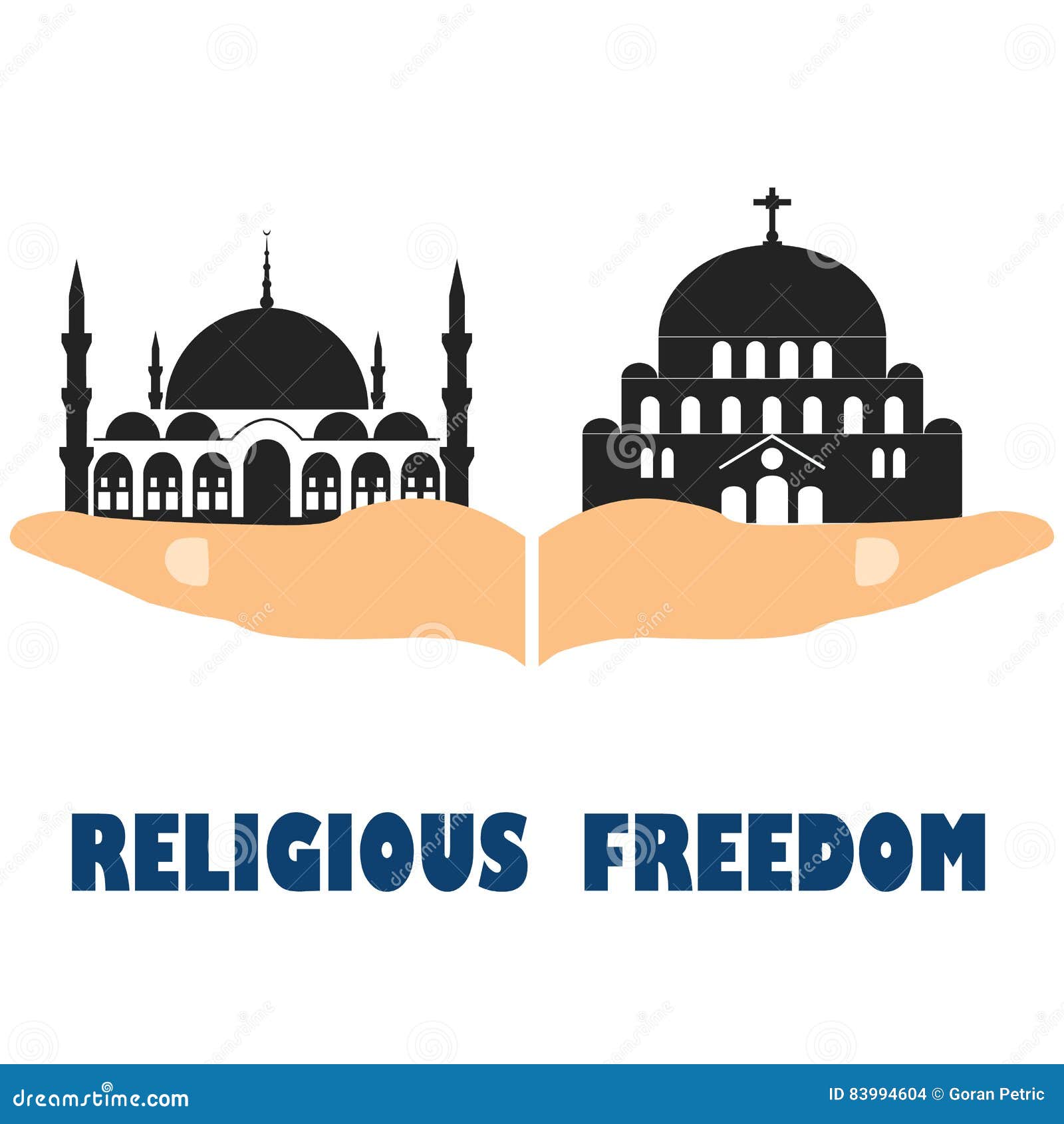 Religious Freedom. Flat Vector Stock Illustration Stock Vector ...