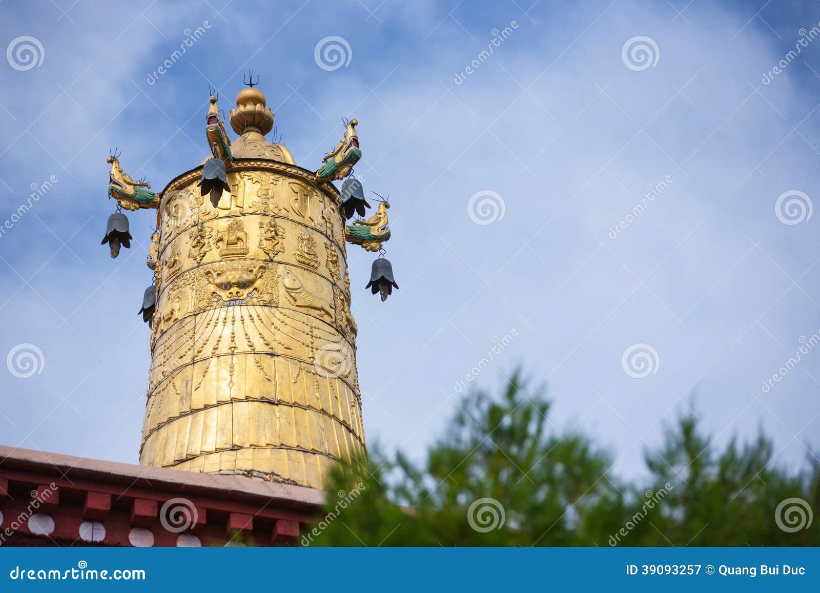 Religious Gold Symbol On Top Of A Temple Royalty-Free Stock Image ...