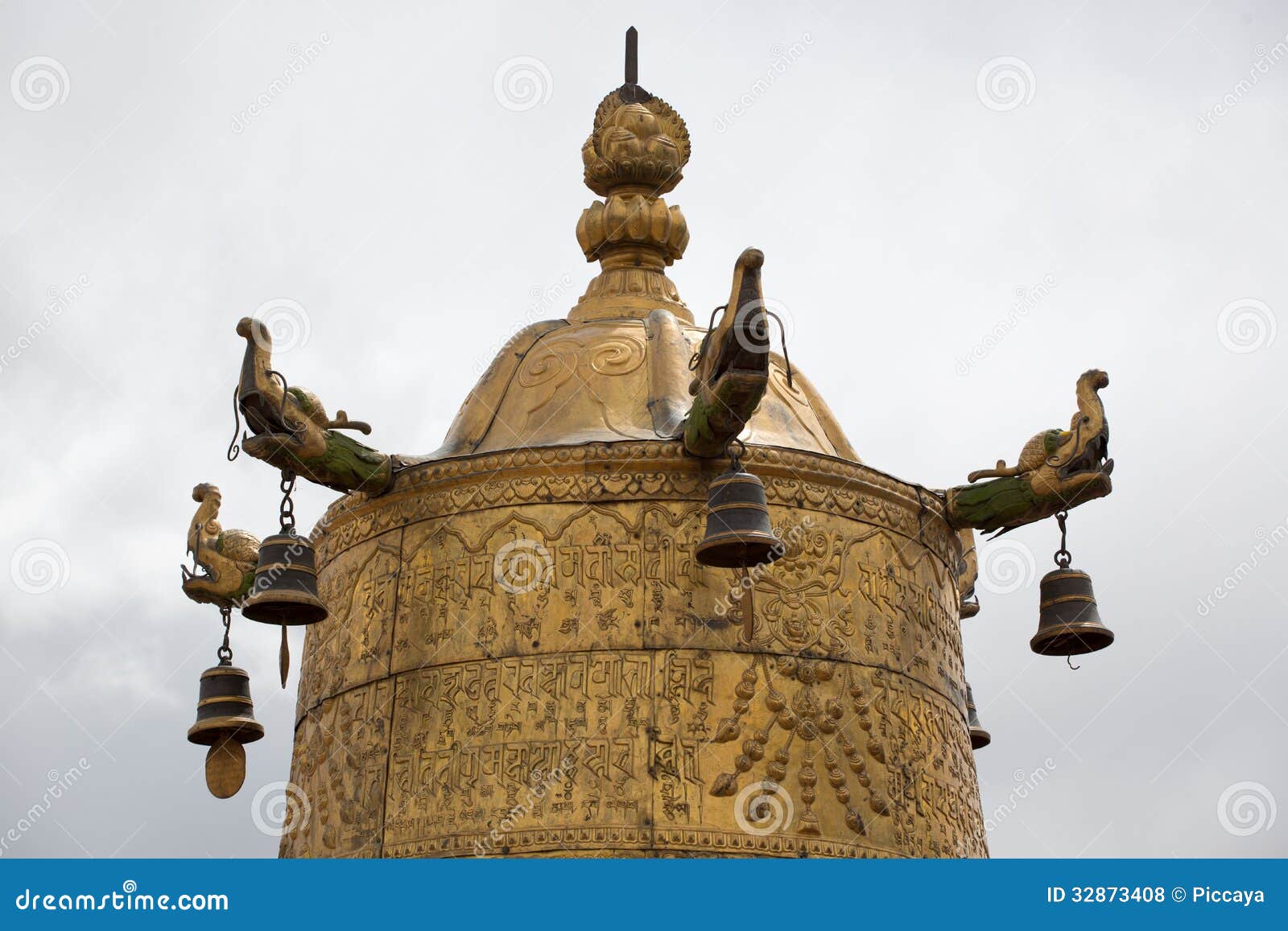 Religious Gold Symbol On Top Of A Temple Royalty-Free Stock Photography ...