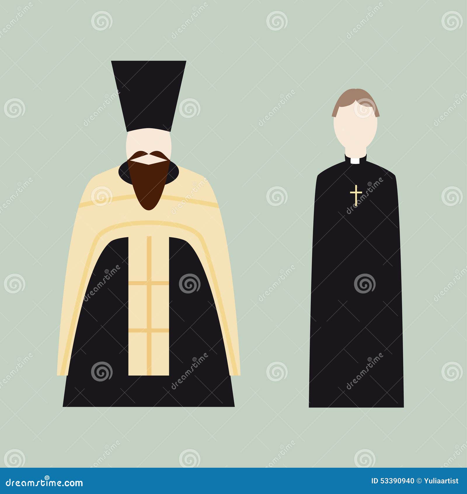 Religious Icons with Christian Priests Stock Vector - Illustration of ...