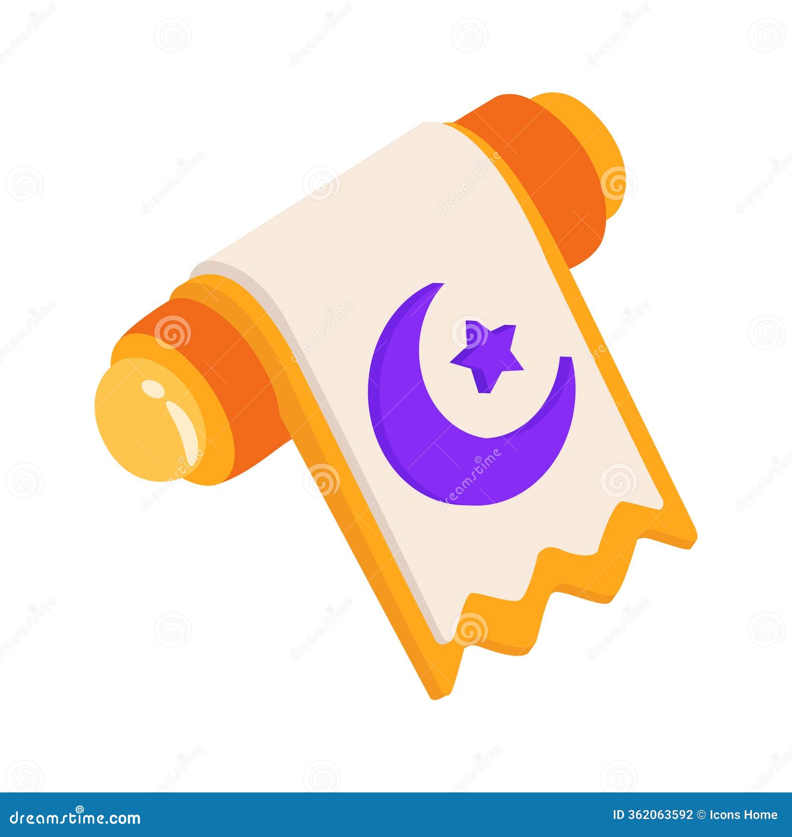 Religious Islamic Scroll with Crescent Moon, Symbolizing Holy Ramadan ...