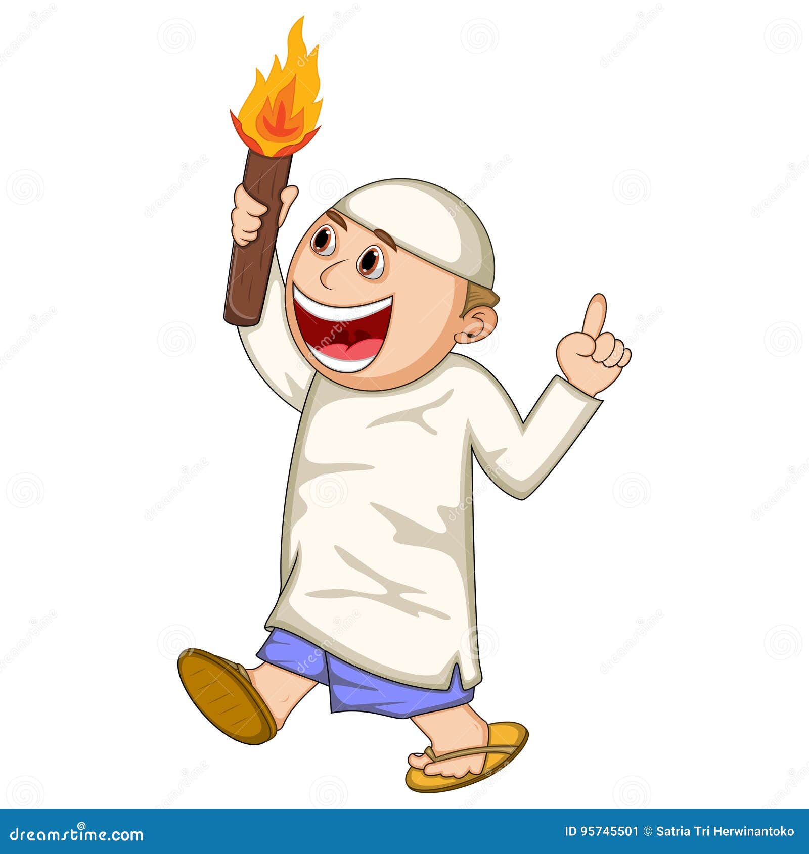 Religious Man Cartoon stock vector. Illustration of hajj - 95745501