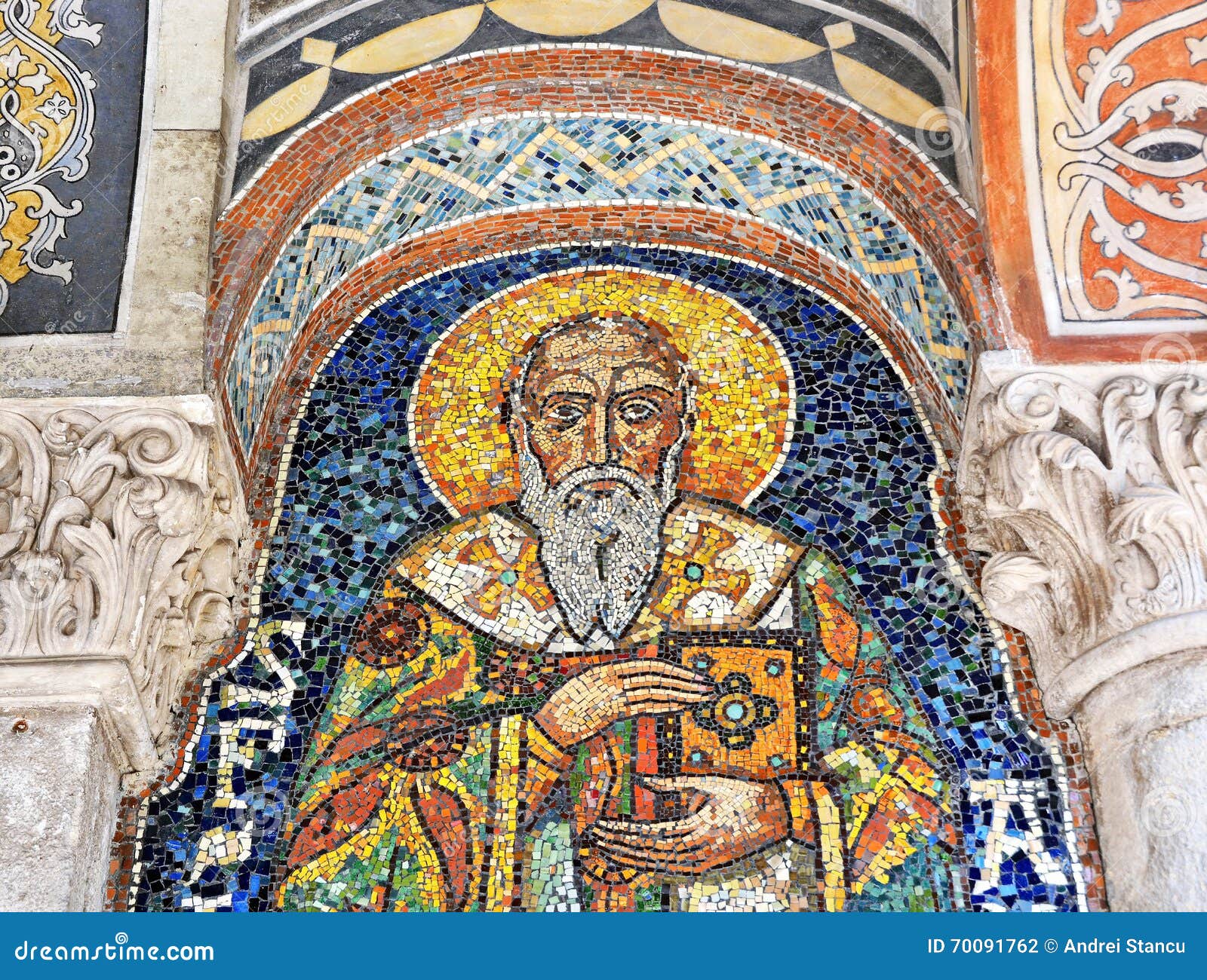 Religious Mosaic stock photo. Image of europe, male, historic - 70091762