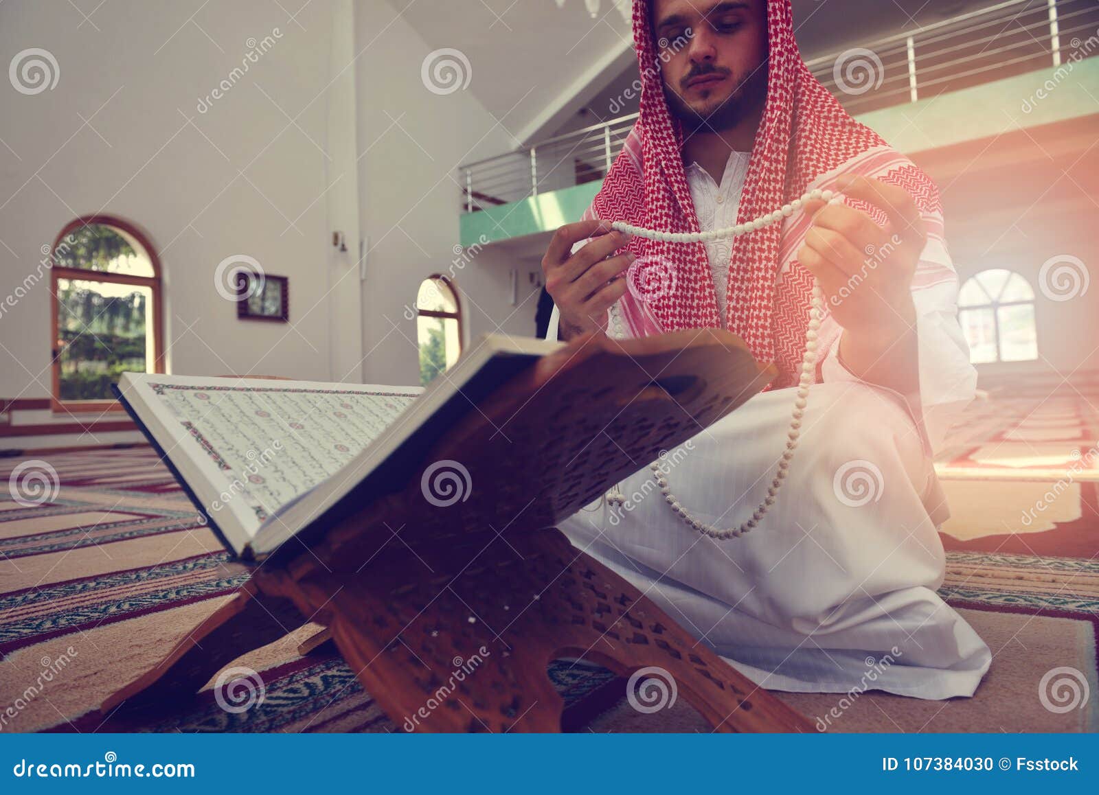 Religious Muslim Man Praying Inside the Mosque Stock Photo - Image of ...