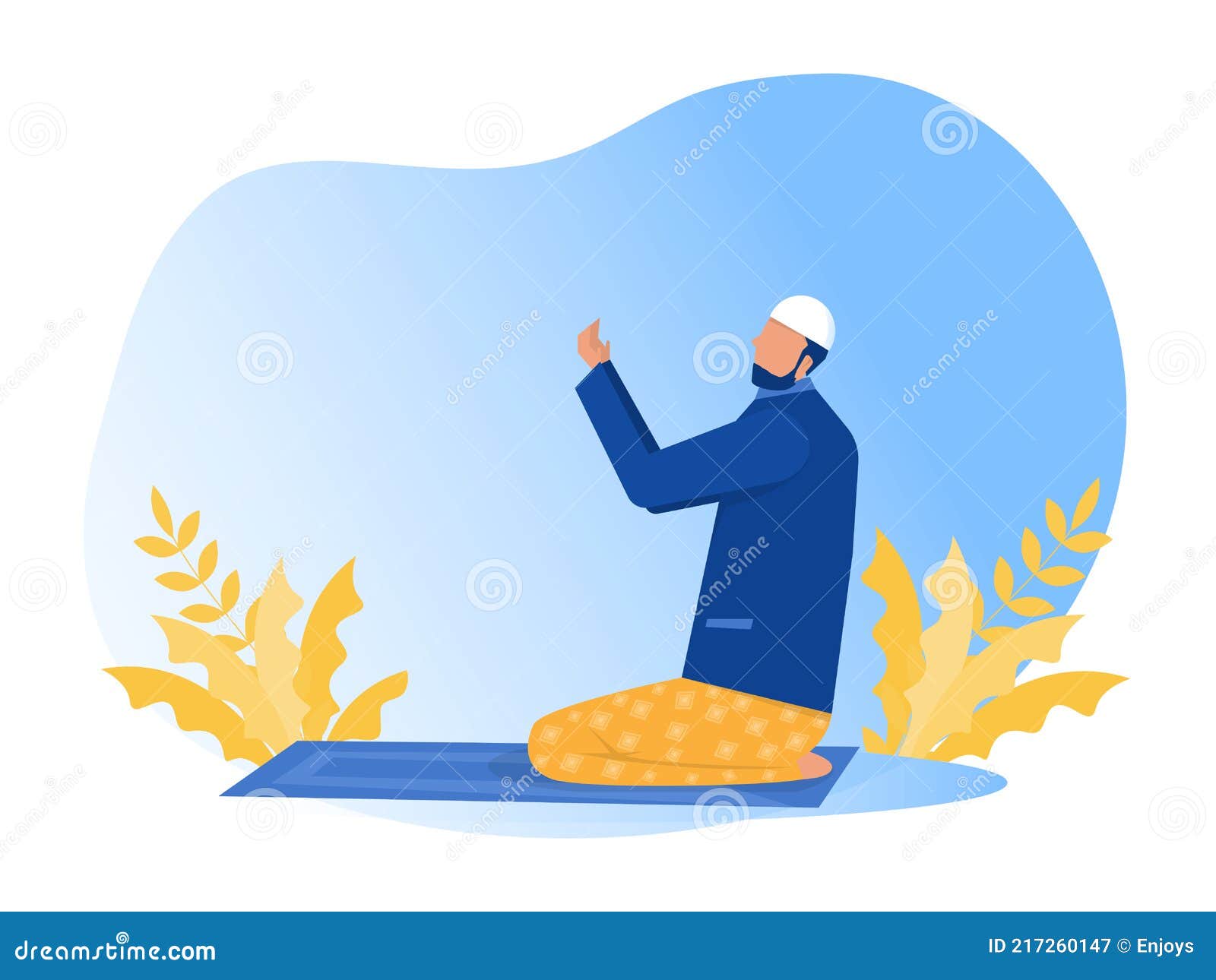 Religious Muslim Prayer Vector Illustration Stock Vector - Illustration ...