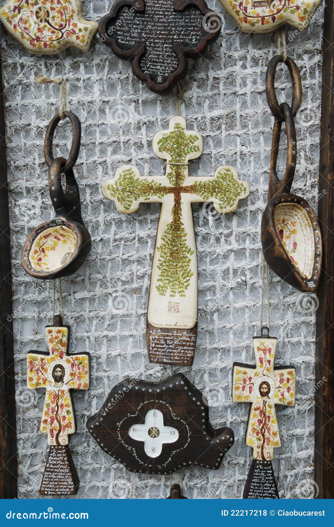 Religious Objects at the Winter Fair of Bucharest Stock Photo - Image ...