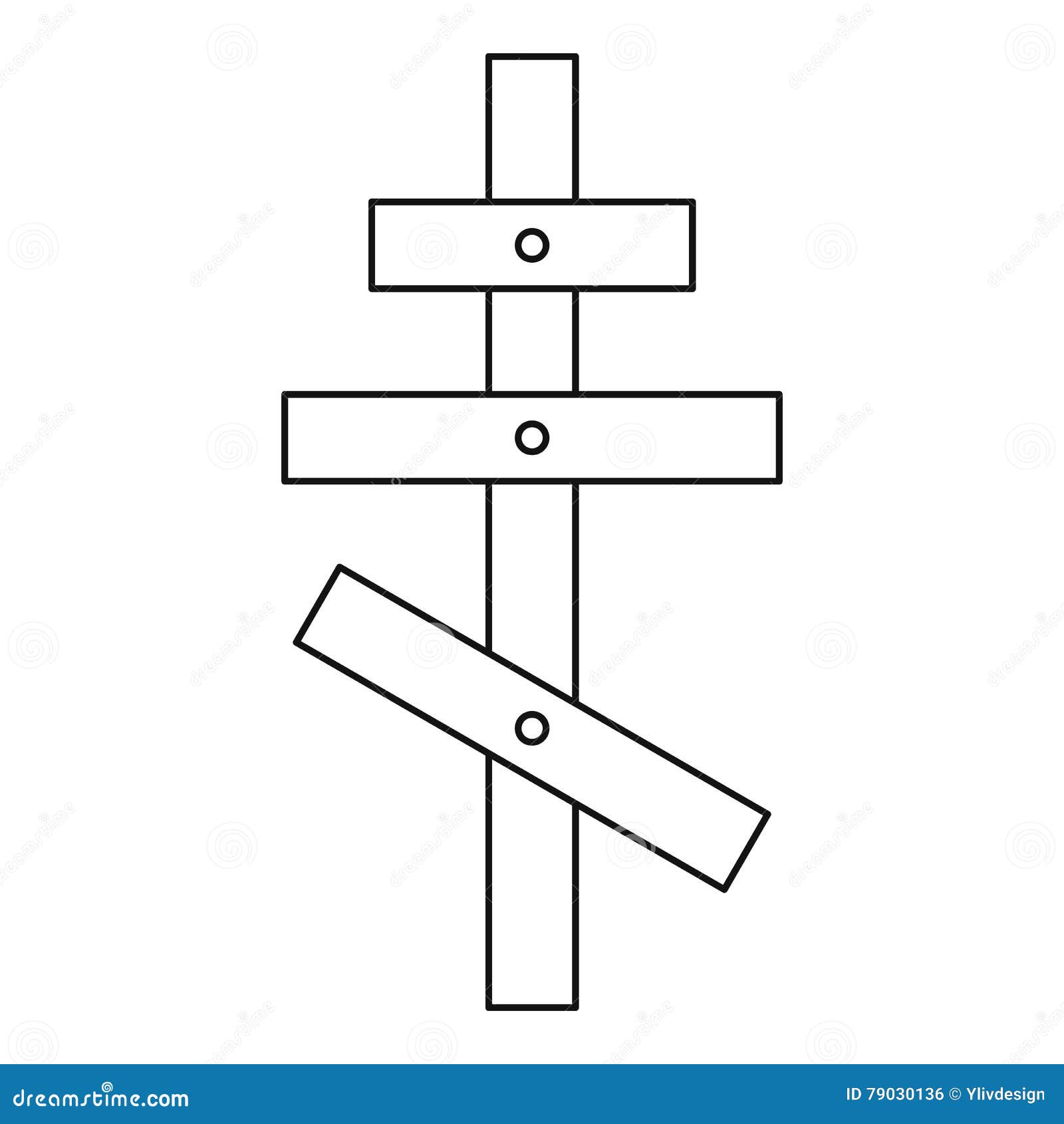 Religious Orthodox Cross Icon, Outline Style Stock Vector ...