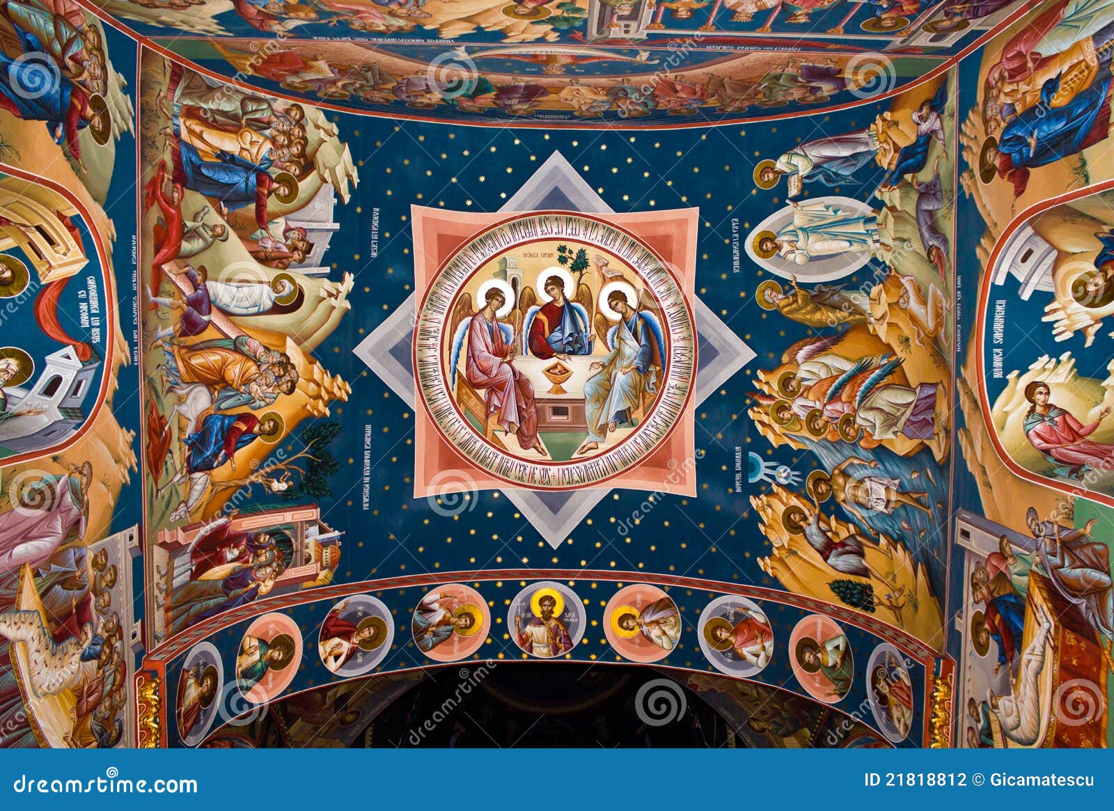 Religious painting XIII stock photo. Image of roof, monastery - 21818812
