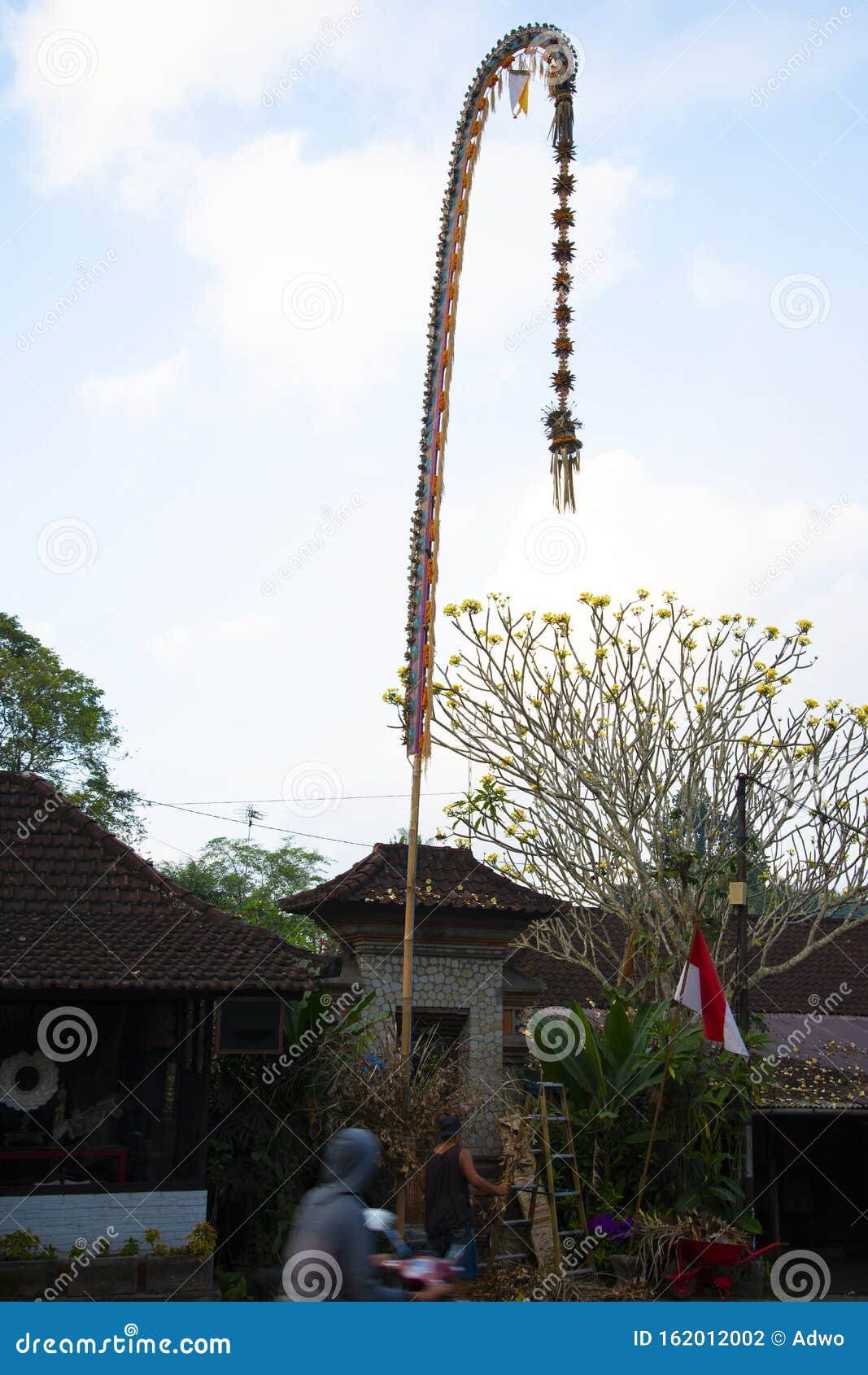 Penjor Pole For Galungan Celebration, Bali Island, Indonesia. Stock ...