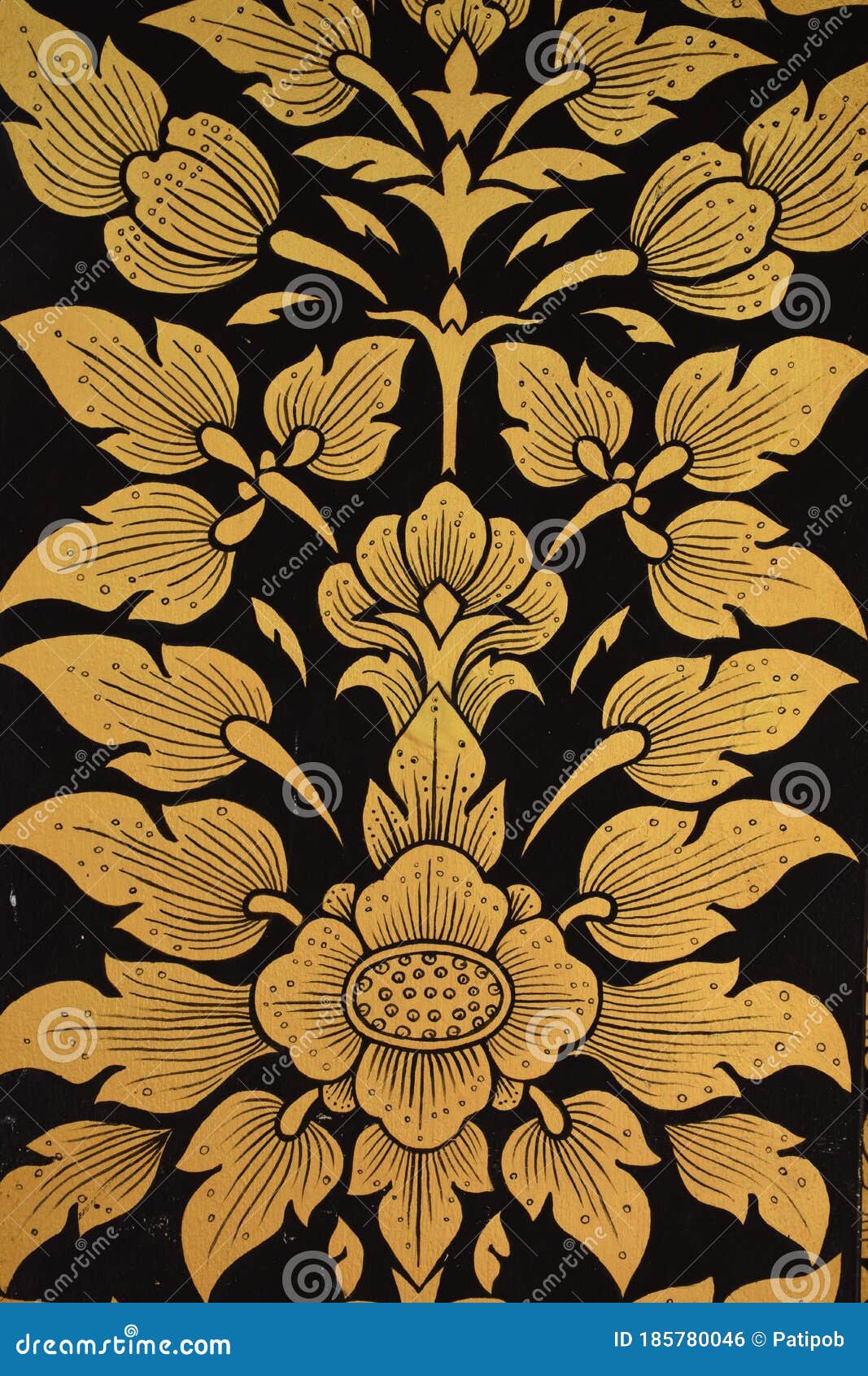 Religious Place Decoration with Kanok Pattern in Thai Temple Stock ...