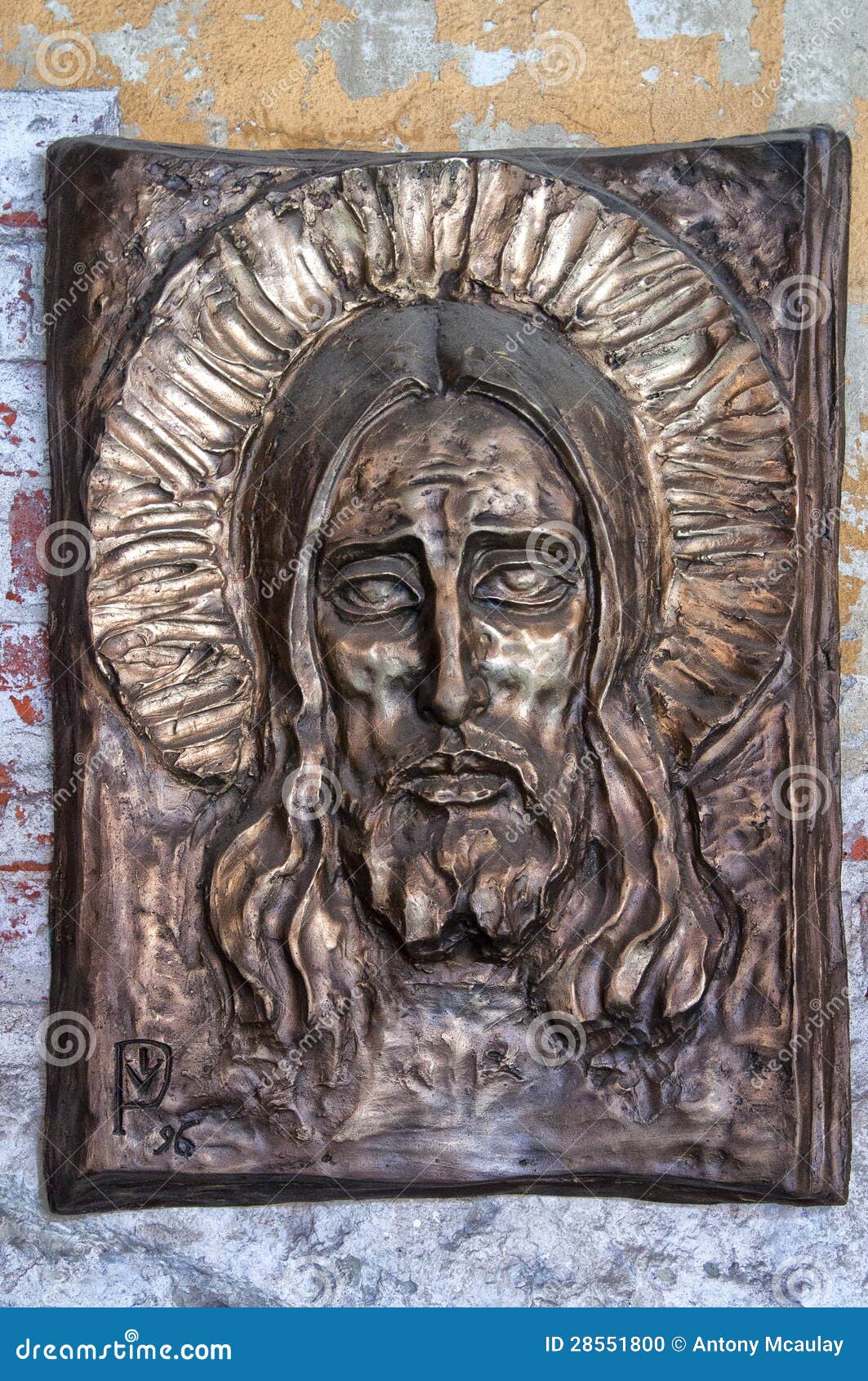 Religious Plaque of Jesus stock photo. Image of metal - 28551800