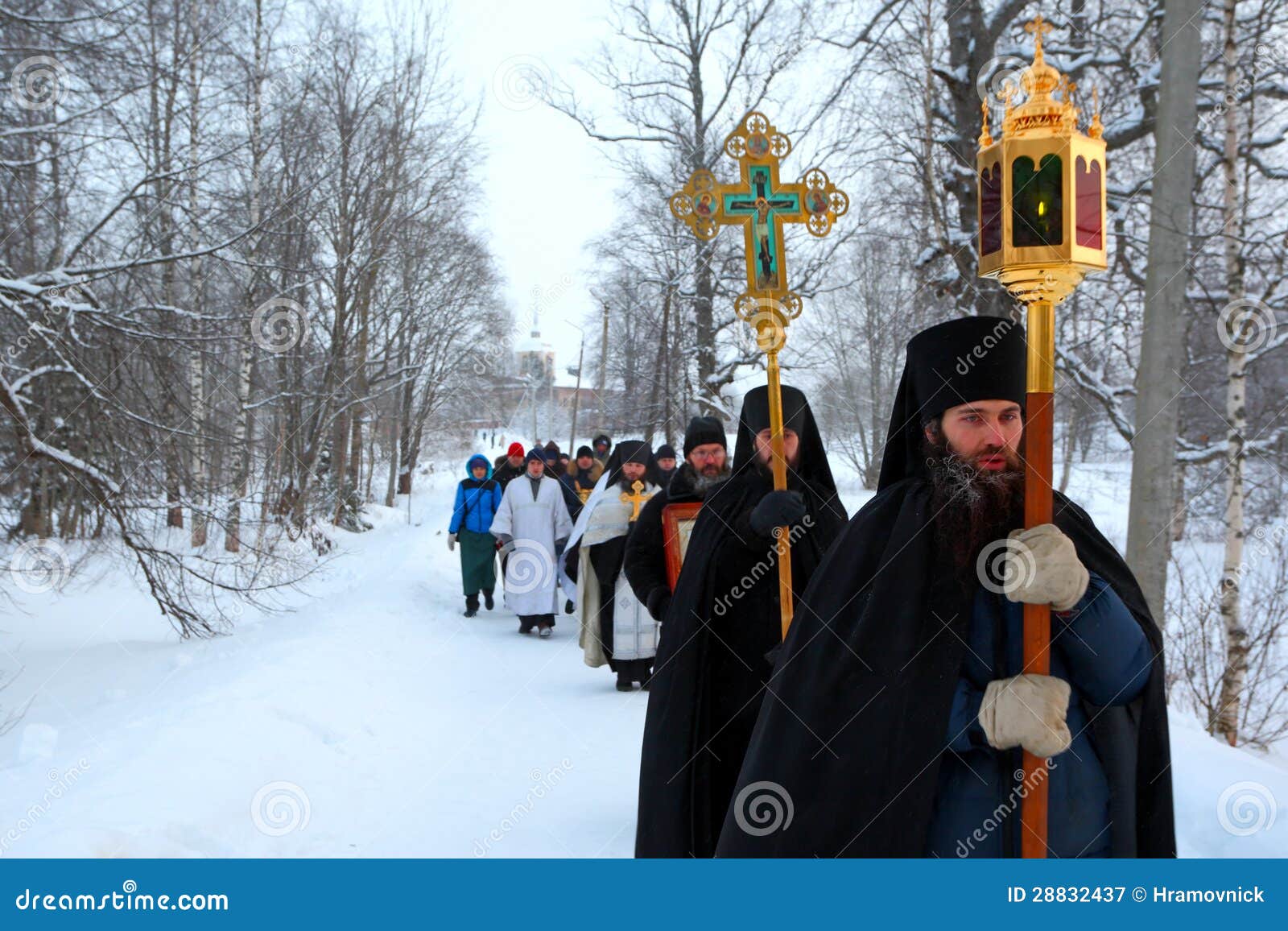 Religious Procession on a Christian Holiday of the Epiphany. Editorial ...
