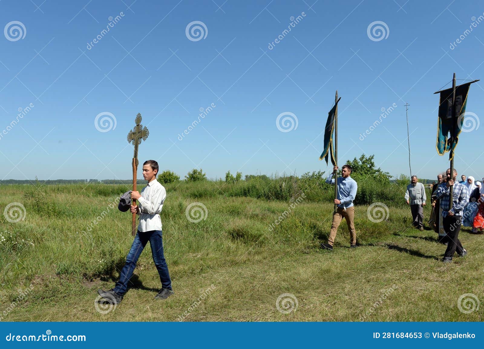 Religious Procession in the Village of Poteryaevka, Altai Krai ...