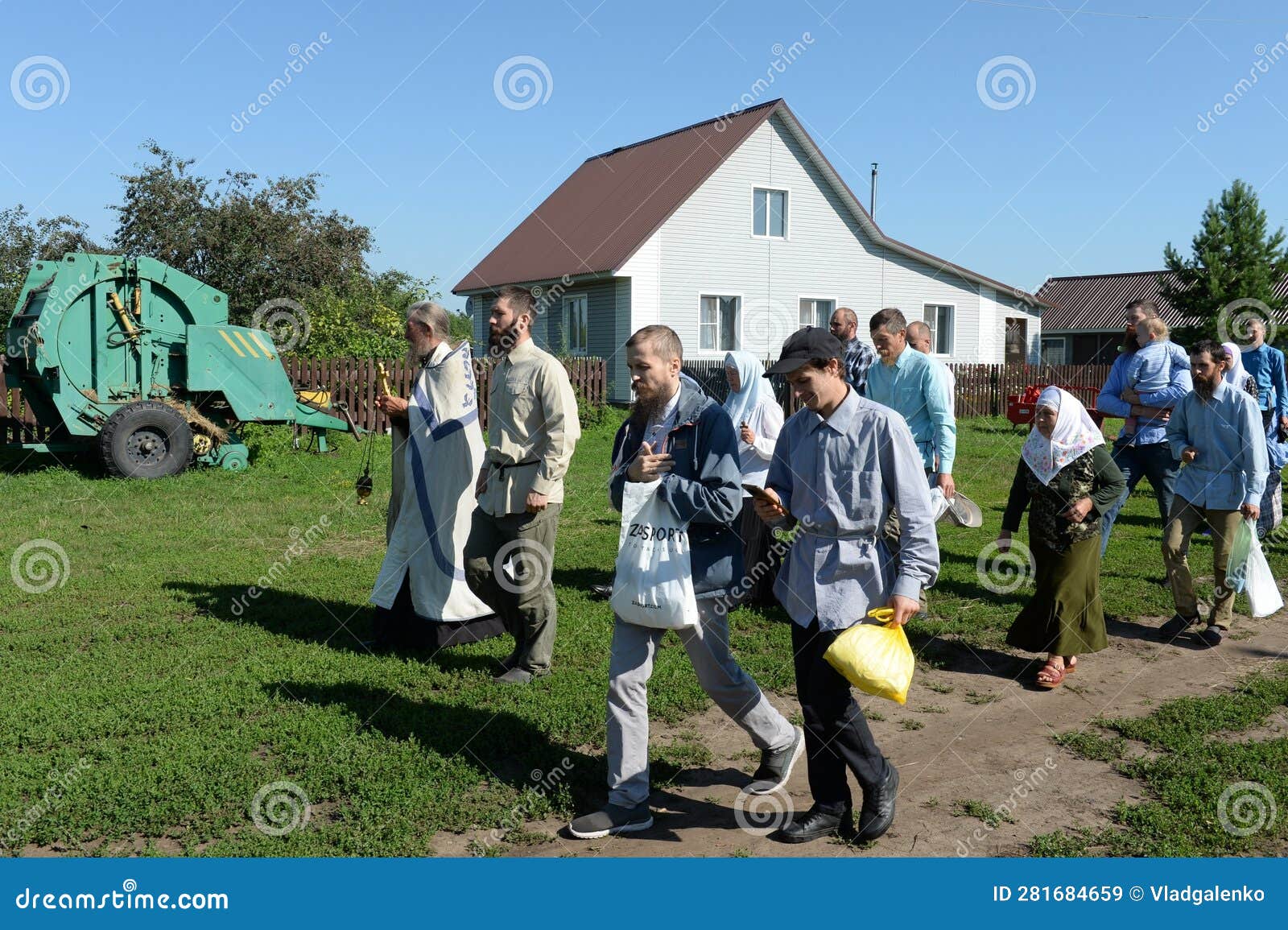 Religious Procession in the Village of Poteryaevka, Altai Krai ...