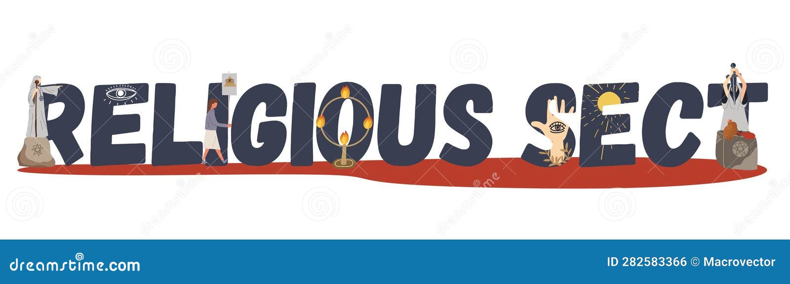 Religious Sect Text Composition Stock Vector - Illustration of strategy ...