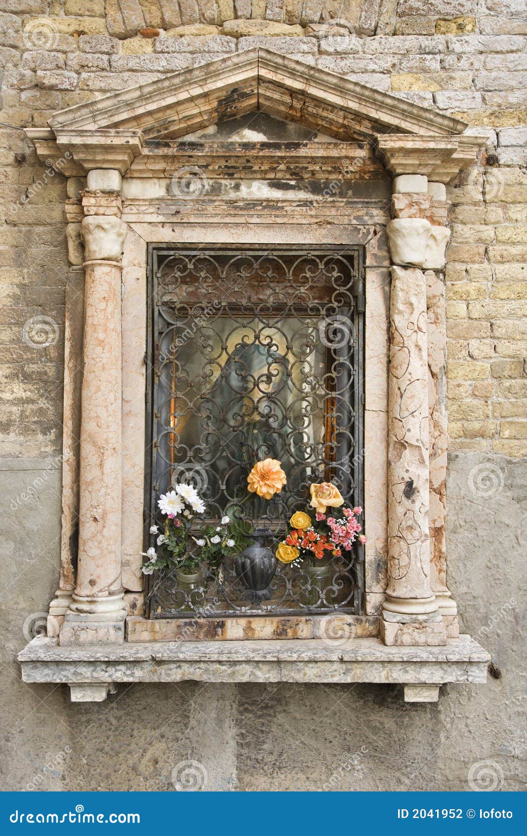 Religious Shrine on Exterior of Building. Stock Photo - Image of holy ...
