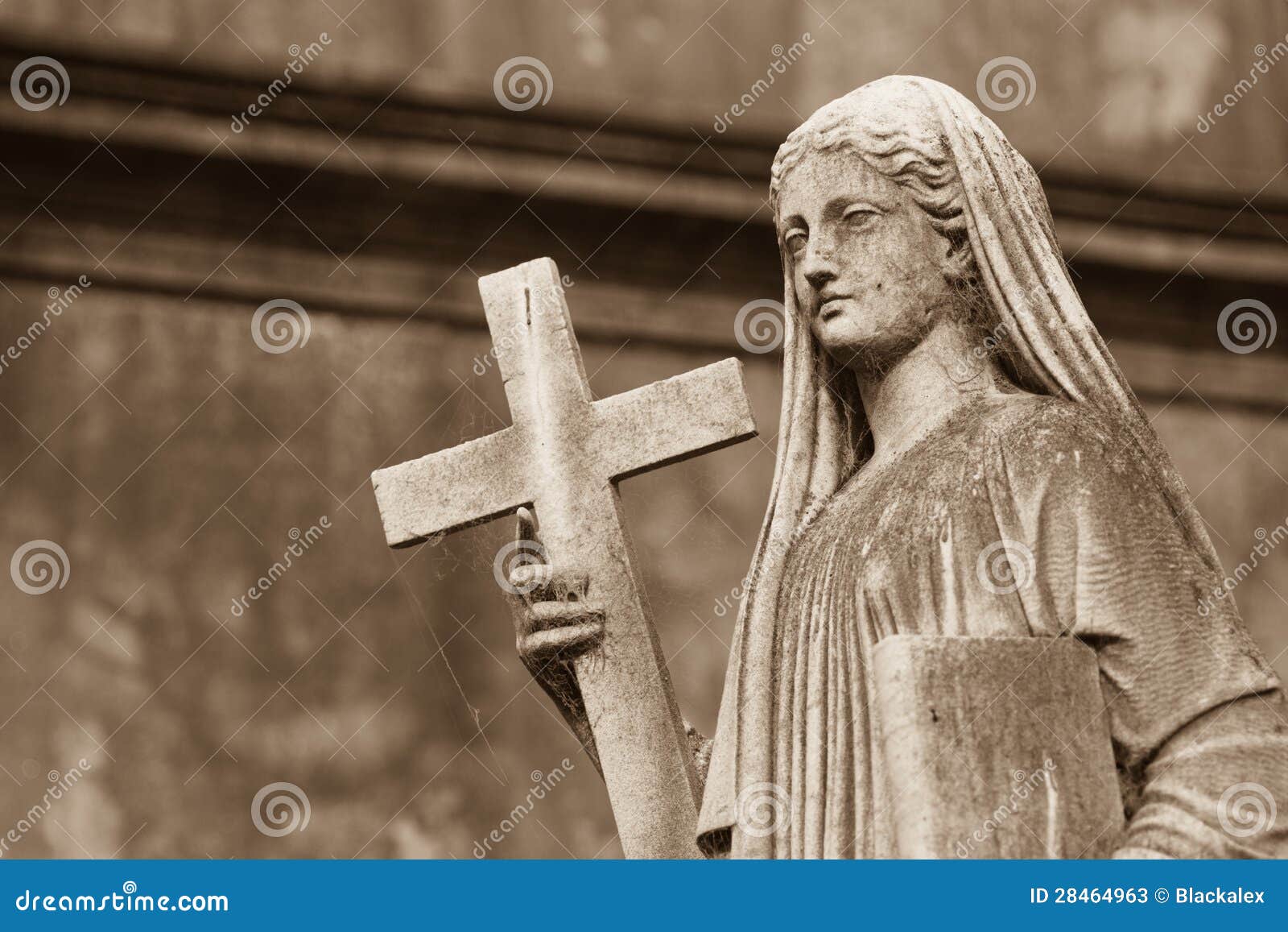 Religious Statue In The Old Cemetery Royalty-Free Stock Photography ...