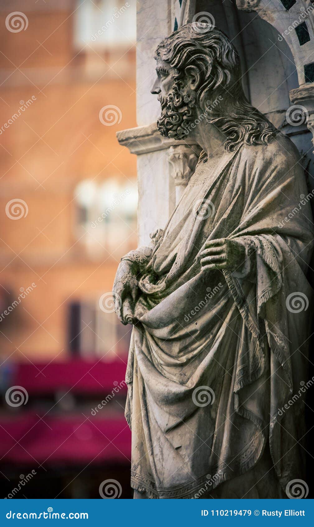 Religious Statue with Robe and Beard Stock Image - Image of tuscany ...