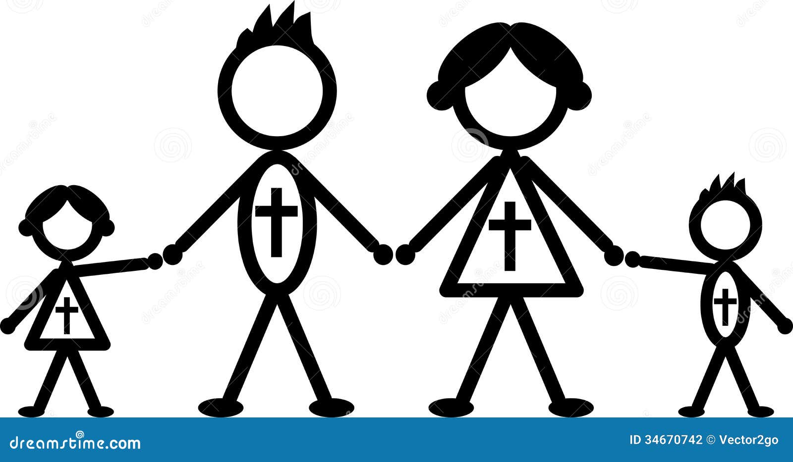 Religious stick family stock vector. Illustration of clip - 34670742