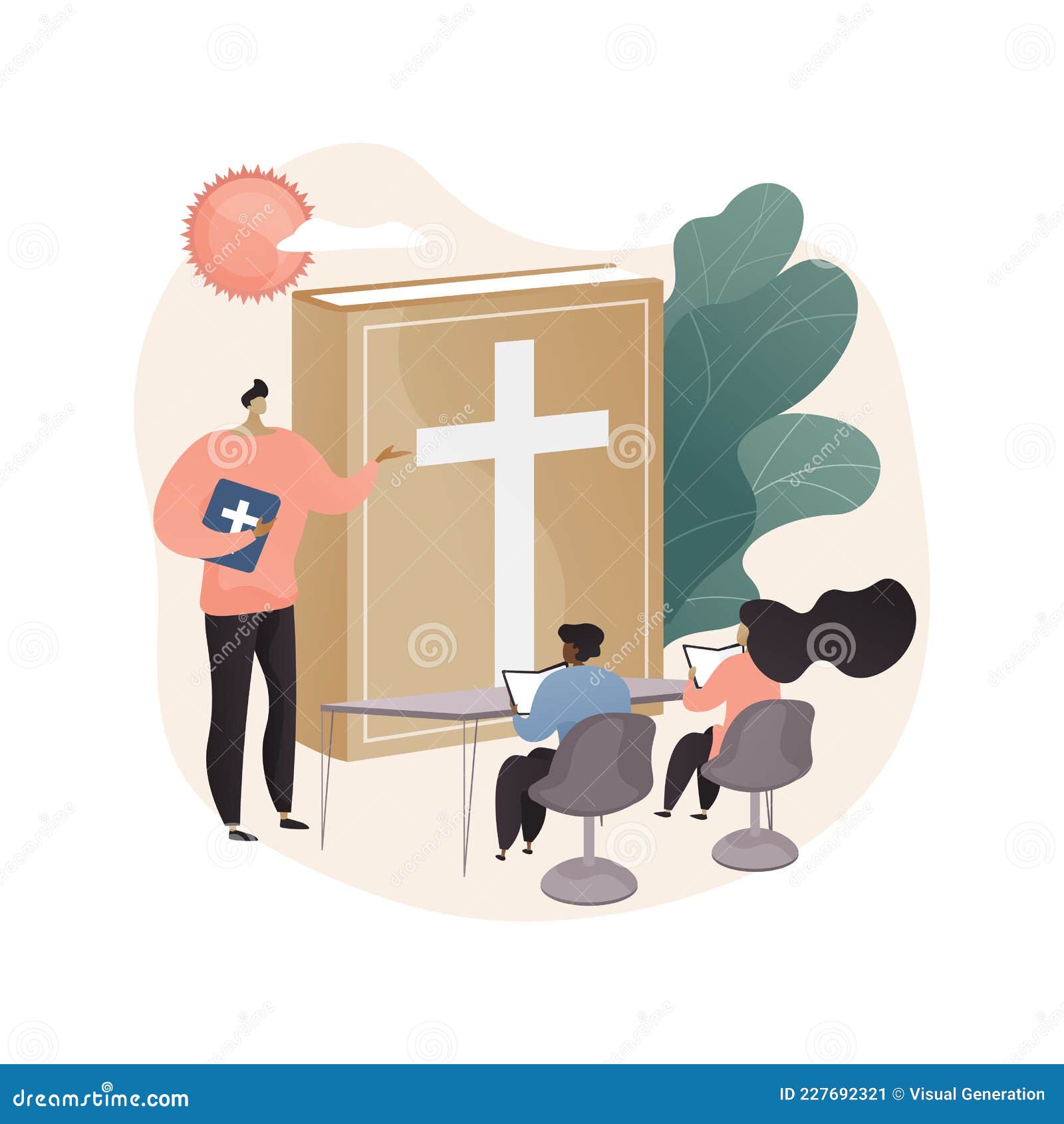 Religious Summer Camp Abstract Concept Vector Illustration. Stock ... Religious Summer Camp Abstract Concept Vector Illustration. Stock ...