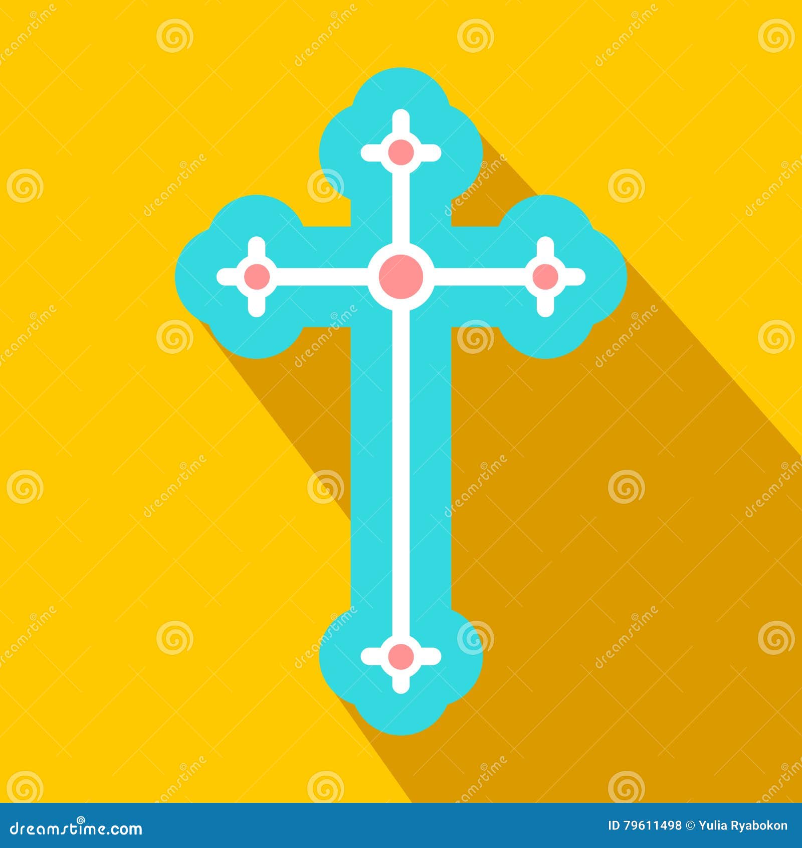 Religious Symbol of Crucifix Flat Icon Stock Vector - Illustration of ...