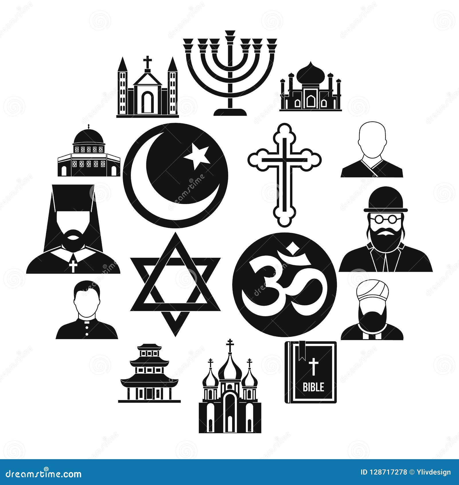 Religious Symbol Icons Set, Simple Style Stock Illustration ... Religious Symbol Icons Set, Simple Style Stock Illustration ...