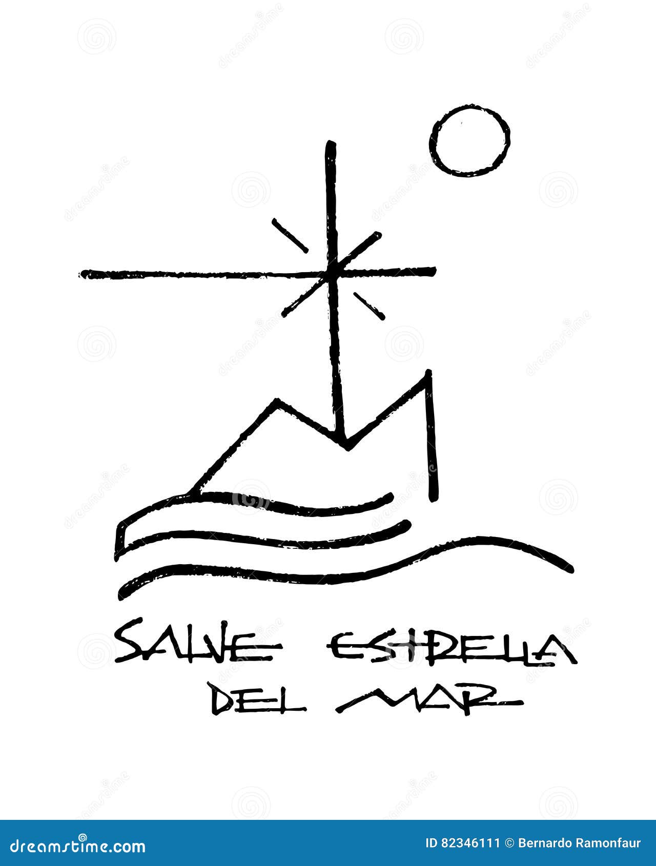 Religious Symbol and Phrase Representing Virgin Mary Stock Vector ...