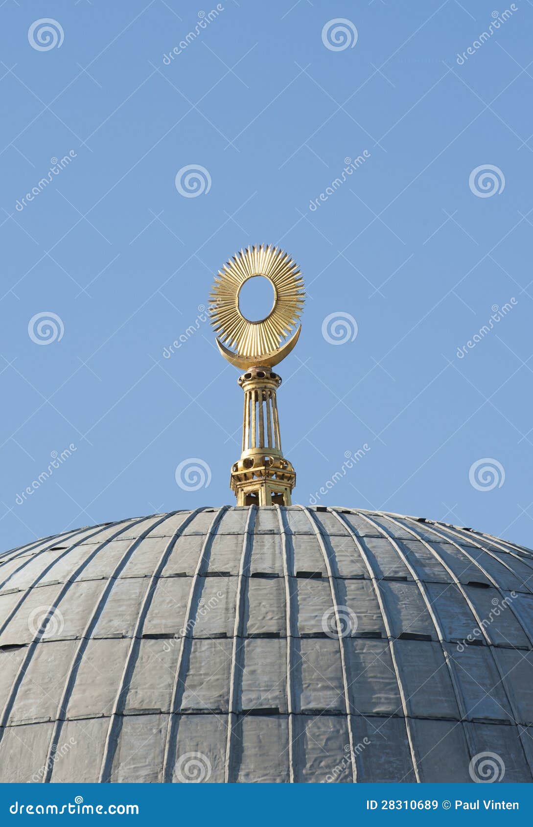 Religious Symbol on Top of Mosque Dome Stock Image - Image of ...