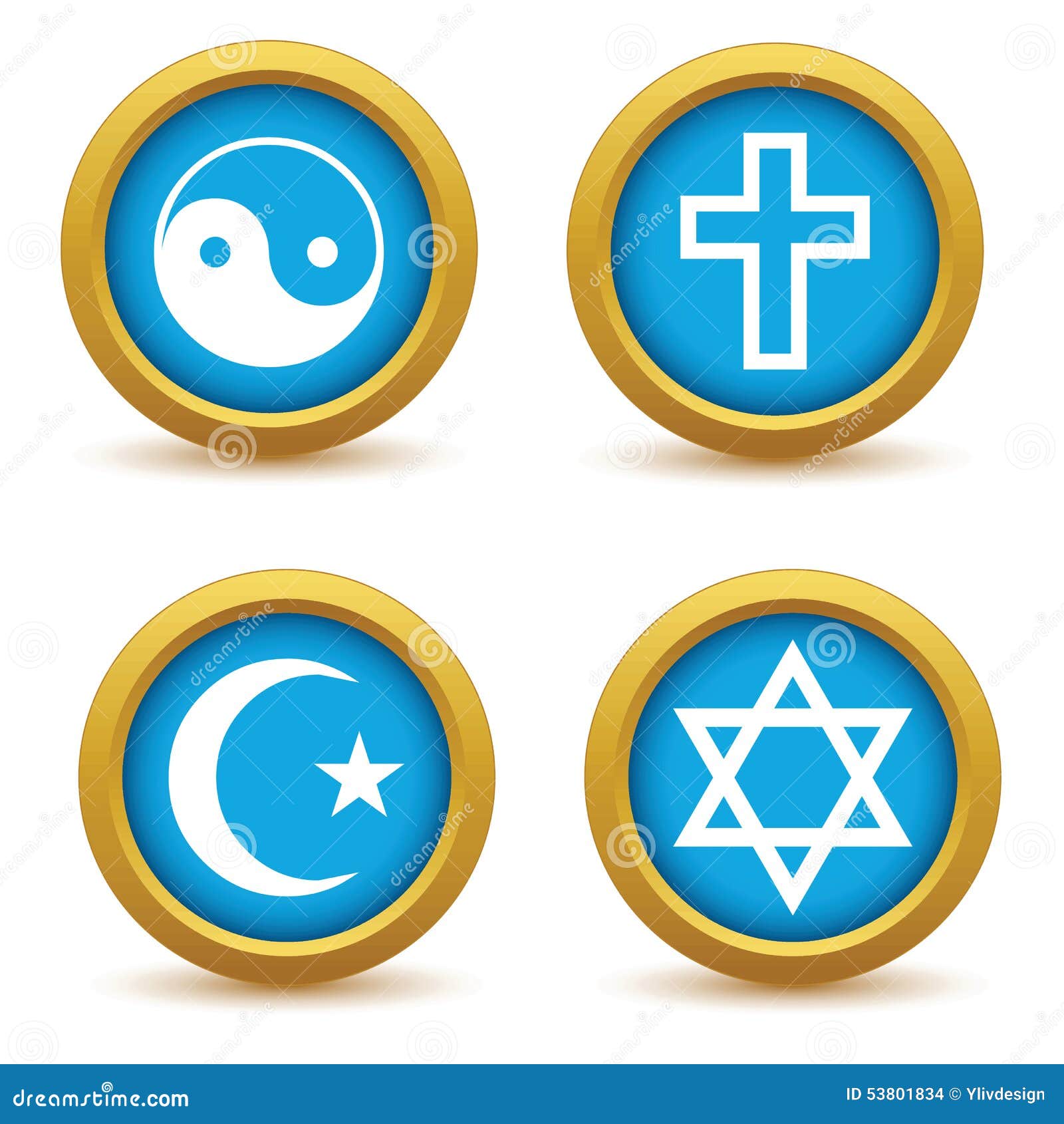 Religious symbols icon set stock vector. Illustration of david - 53801834