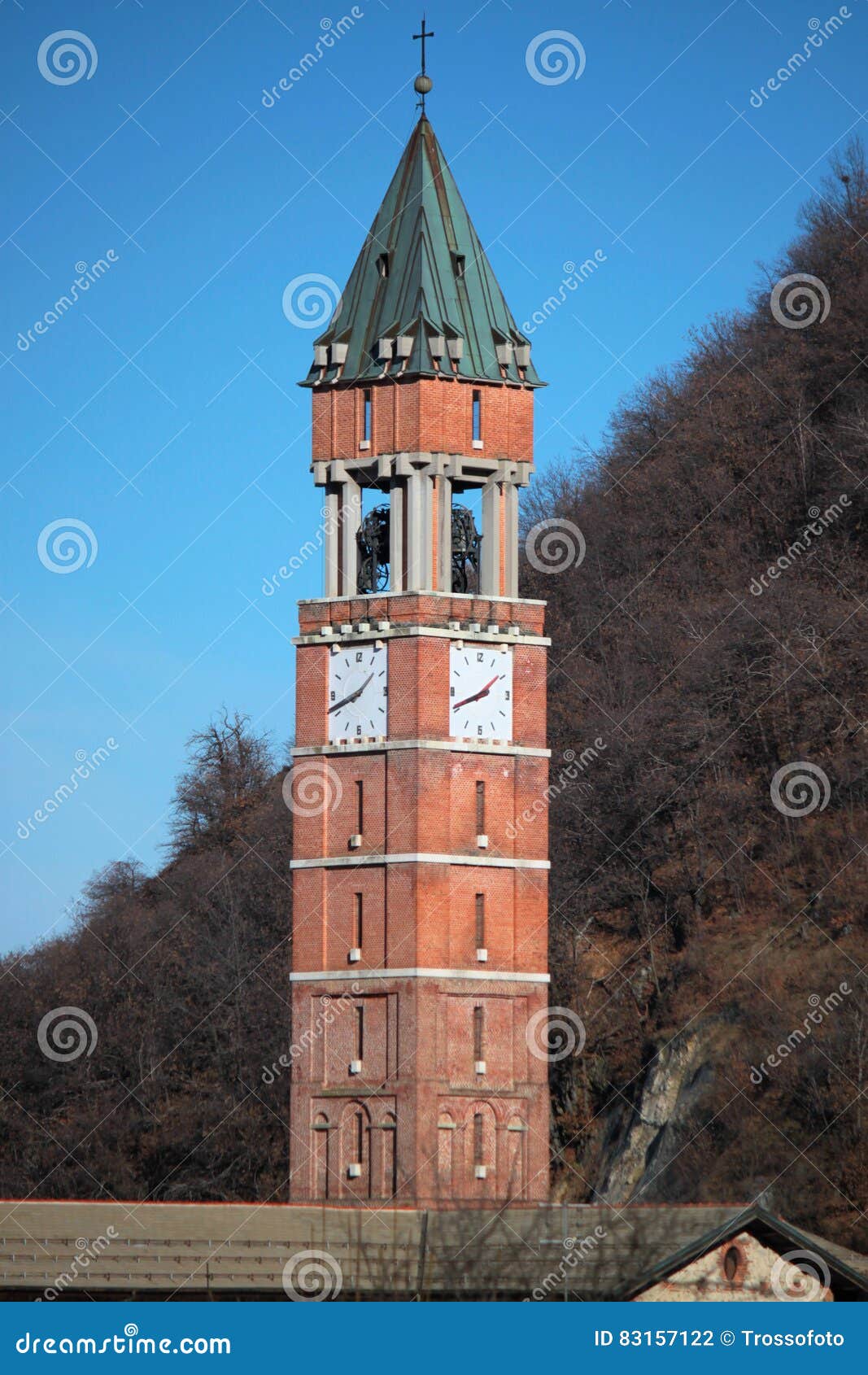 Religious tower stock photo. Image of cross, mountains - 83157122