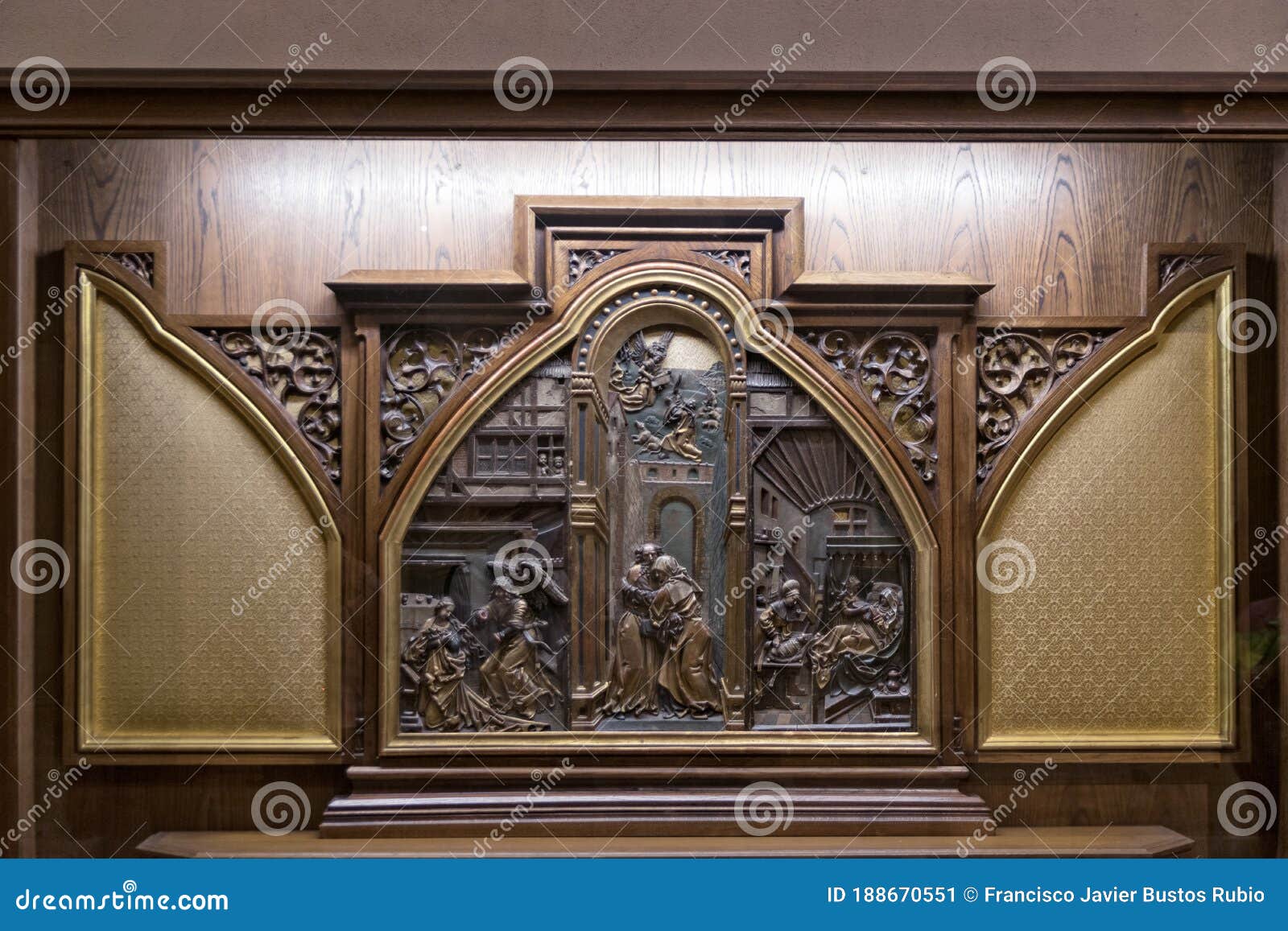 Religious Triptych in a Cathedral, a Marvel of Art Editorial Photo ...