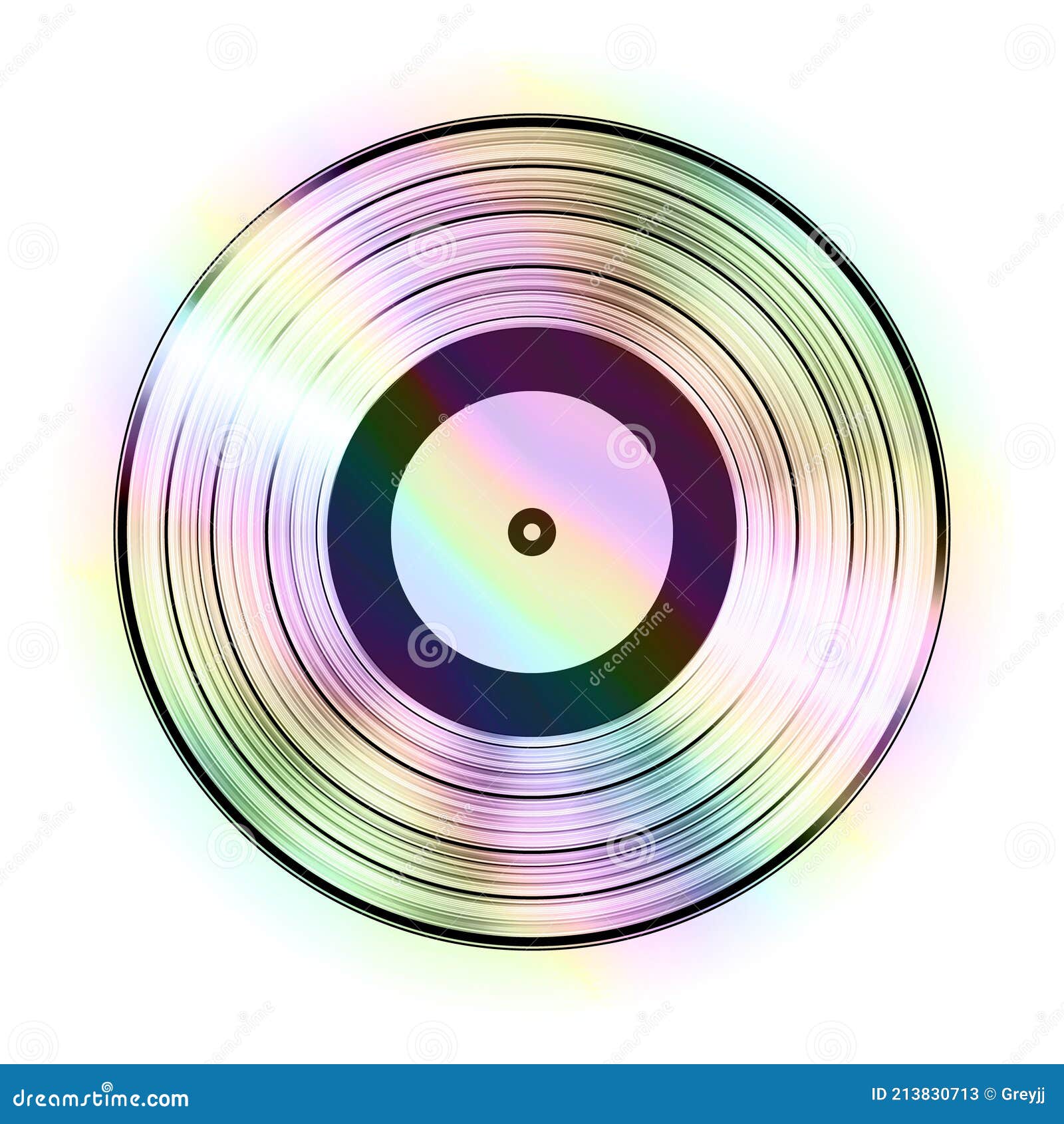 Relistic Iridescent Gramophone Vinyl LP Record Template Isolated on ...