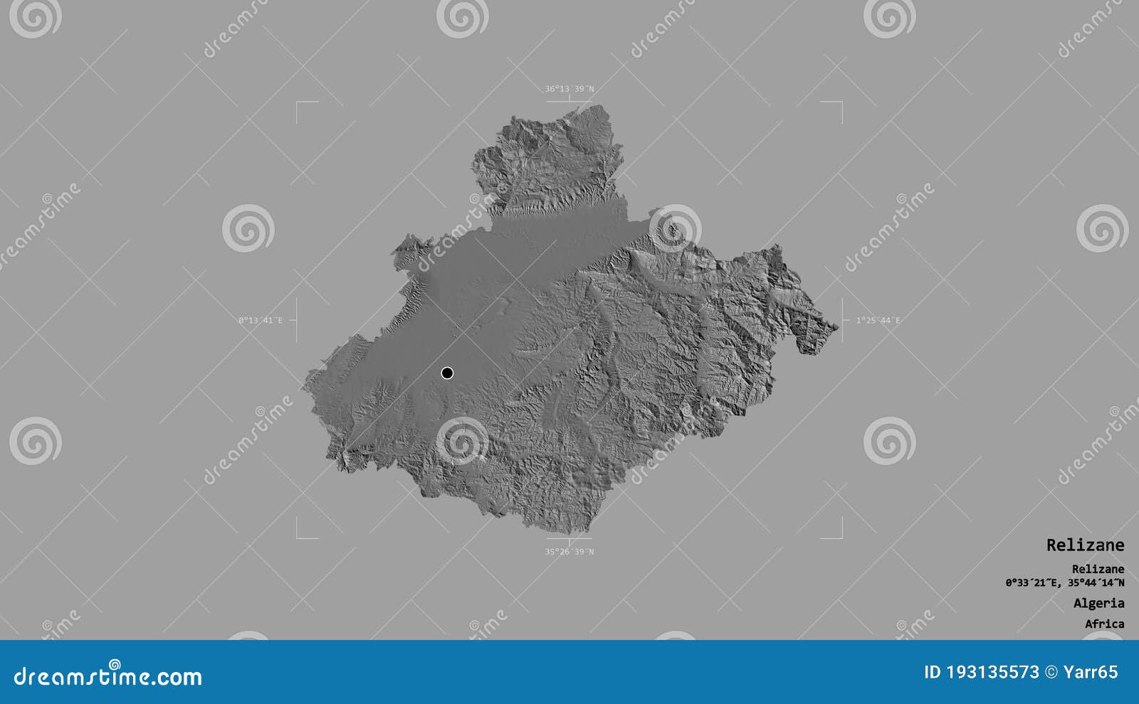 Relizane - Algeria. Bounding Box. Bilevel Stock Illustration ...