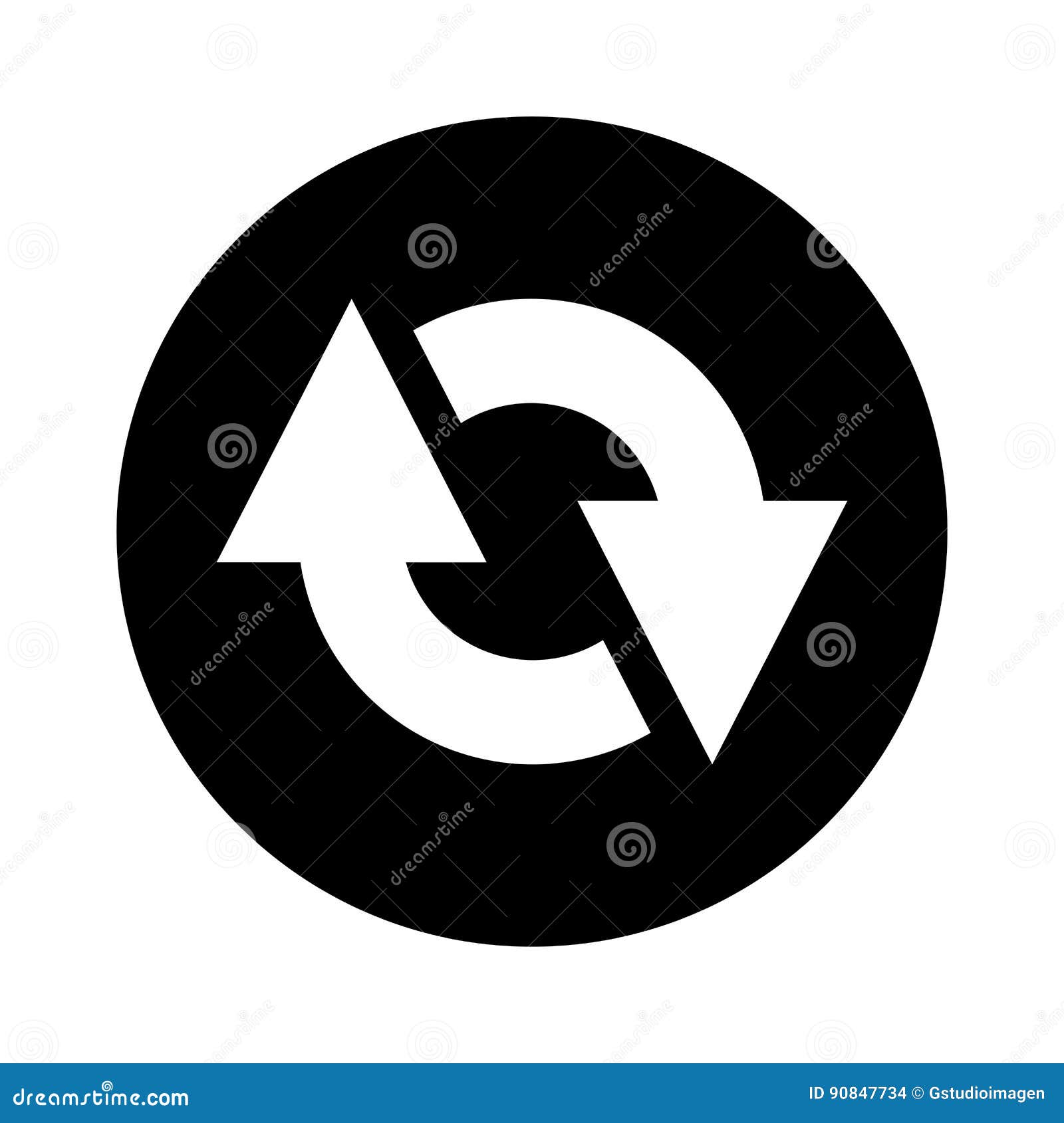 Reload arrow isolated icon stock vector. Illustration of marker - 90847734
